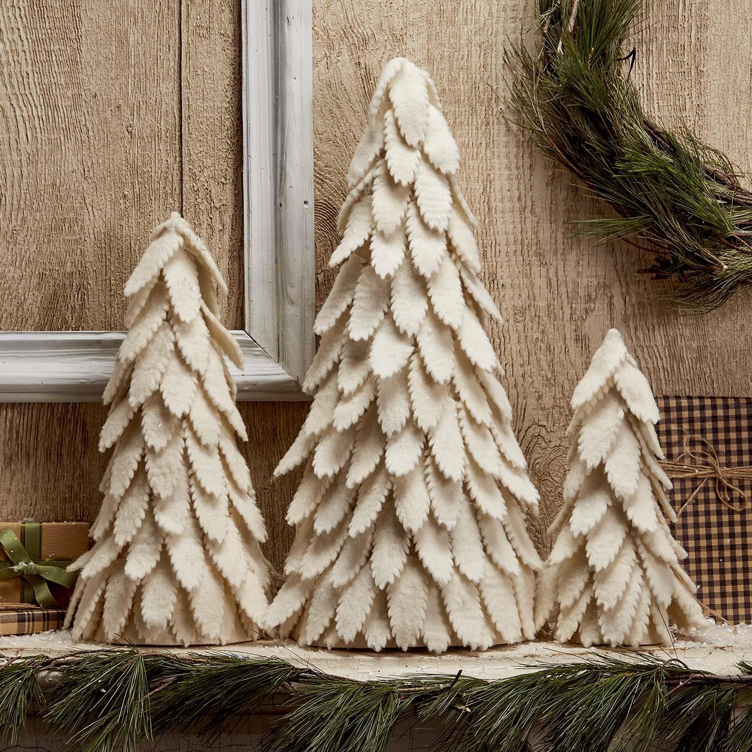 S/3 Hand-Crafted Felt Trees Includes 3 Sizes