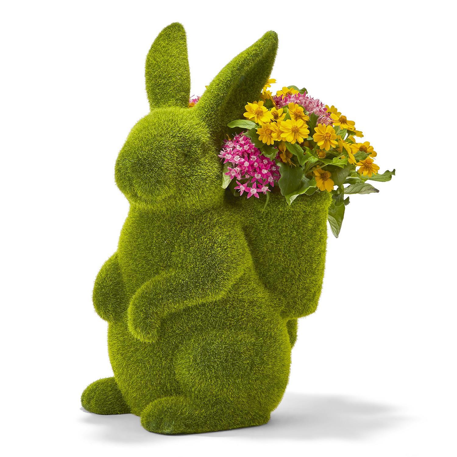 Flocked Bunny Planter
