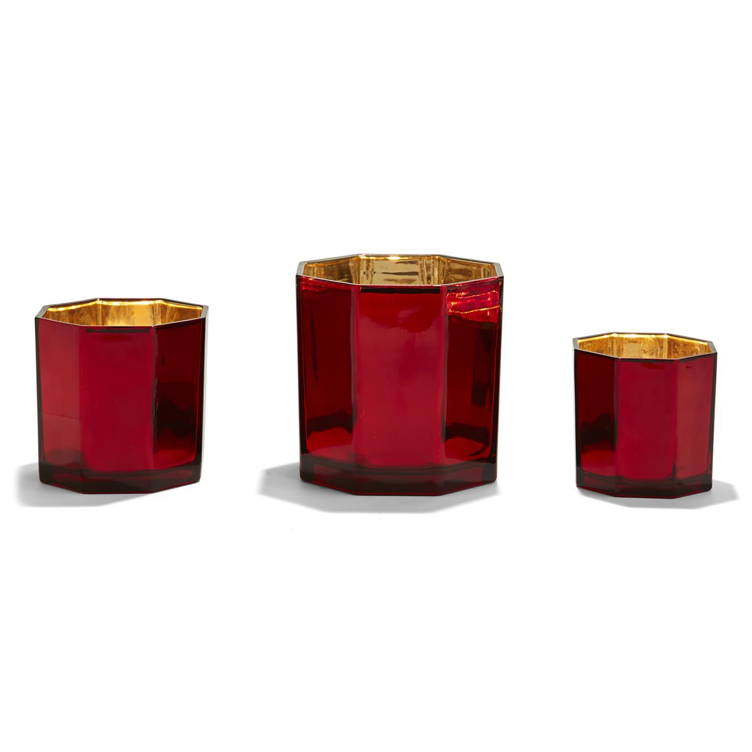 Set of 3 Octagon Candle Holders Incl 3 Sizes
