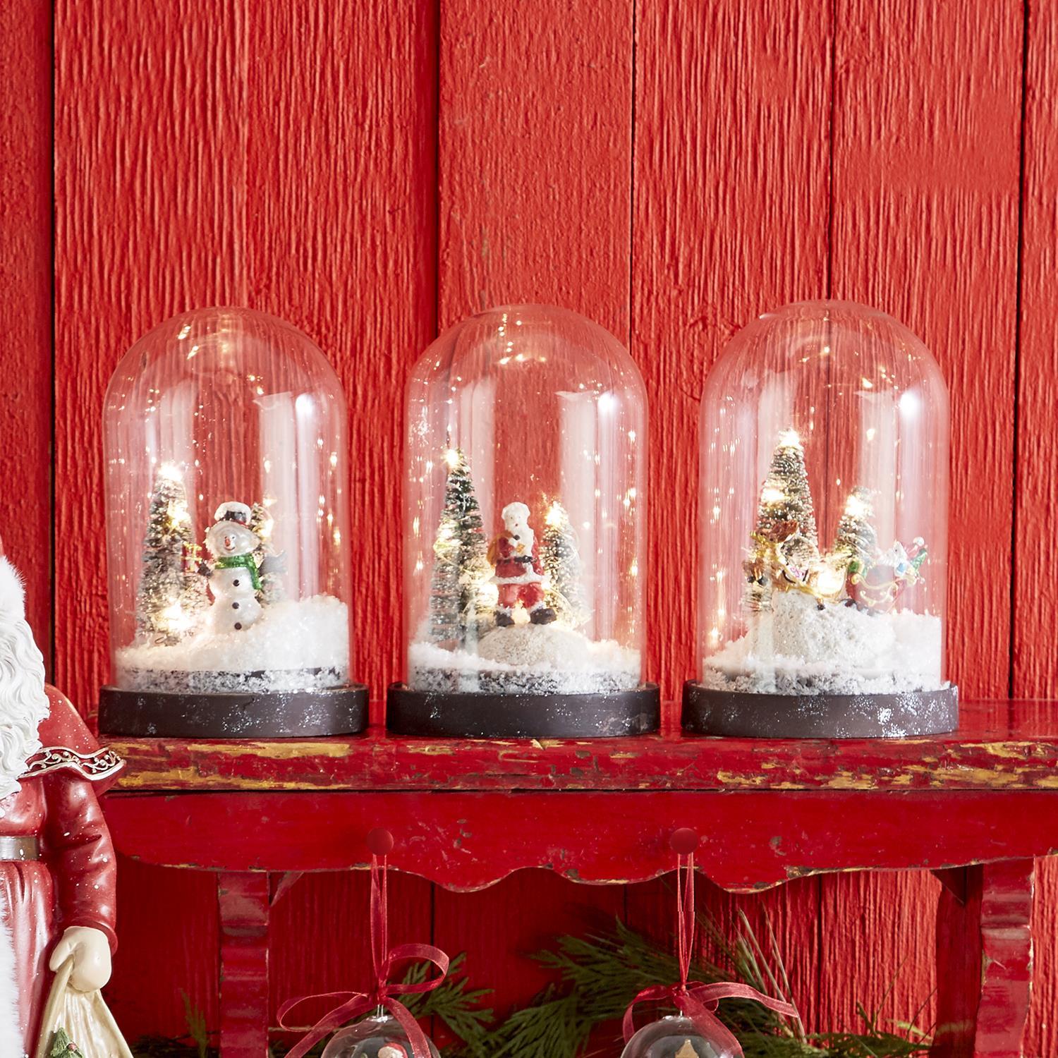 LED Light Up Snow globe Asst 3