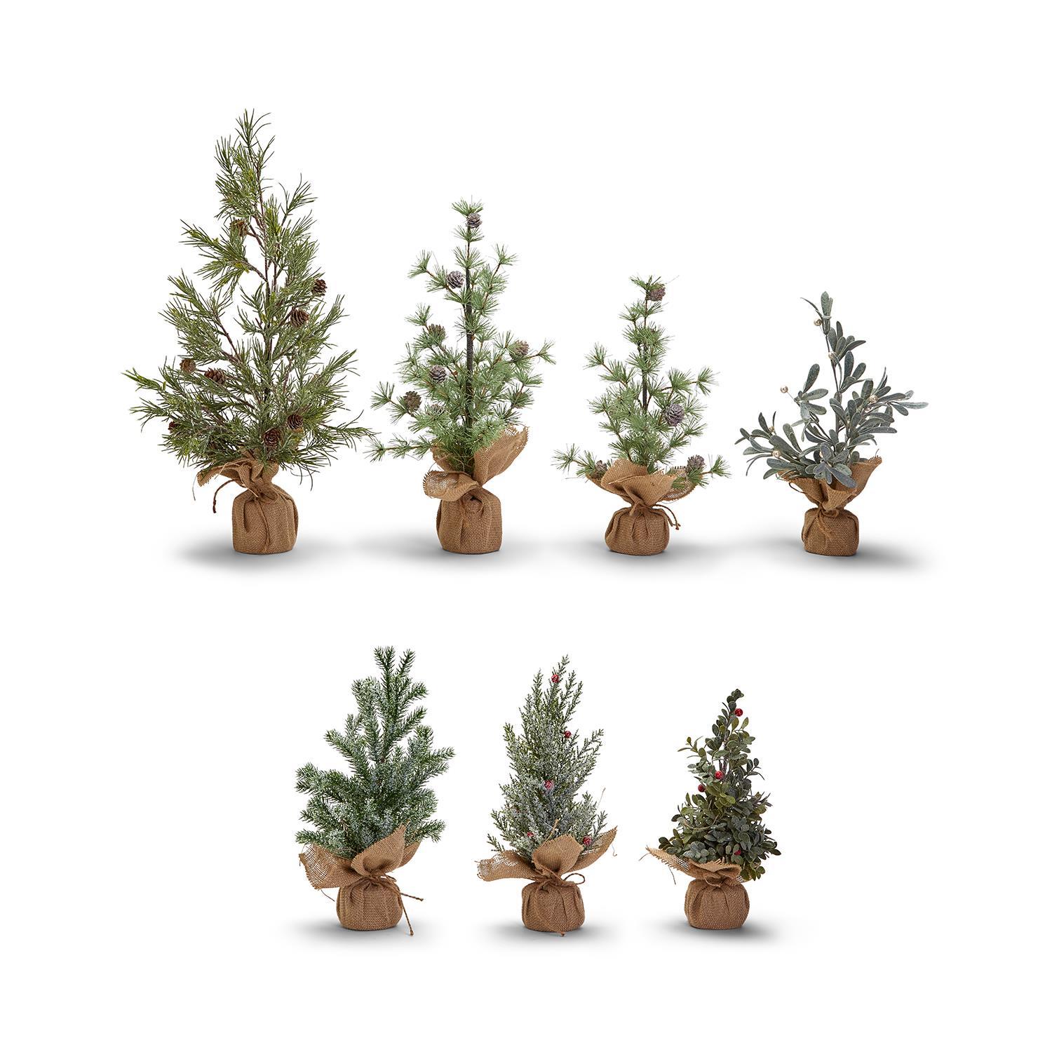 7 Pc Frosted Evergreens Holiday Tree Un Incl 7 Designs