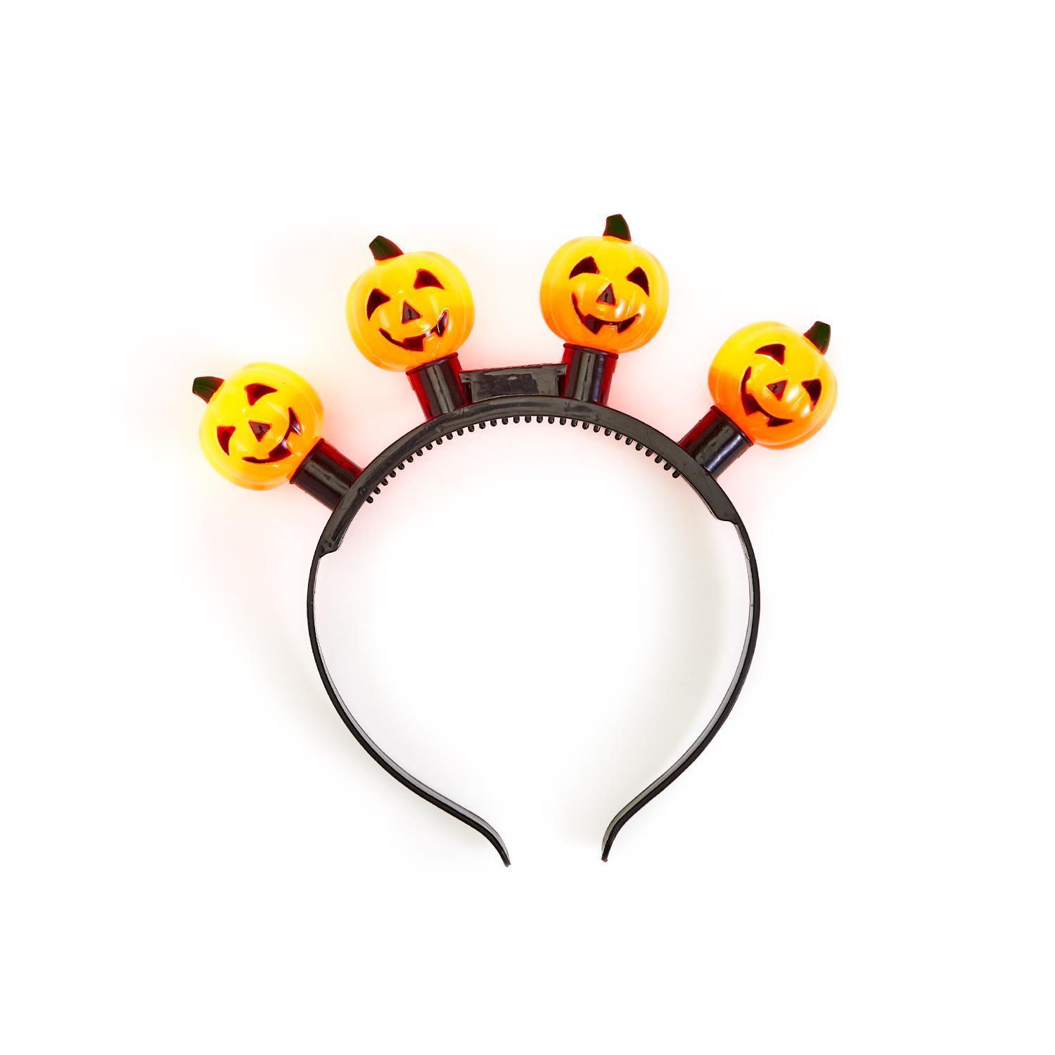 Pumpkin Head Light Up Jack-o-Lantern Novelty Headband with 3 Modes