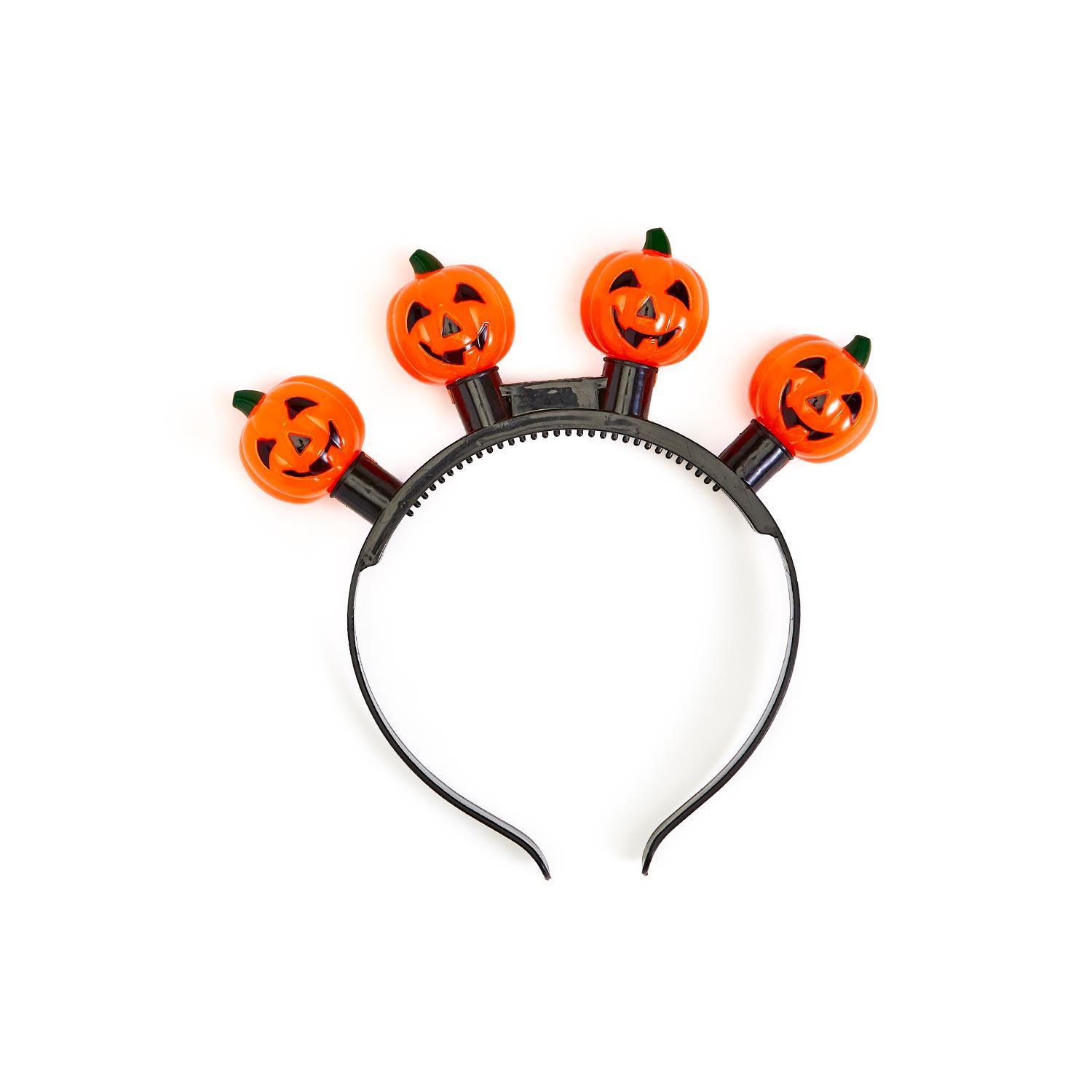 Pumpkin Head Light Up Jack-o-Lantern Novelty Headband with 3 Modes