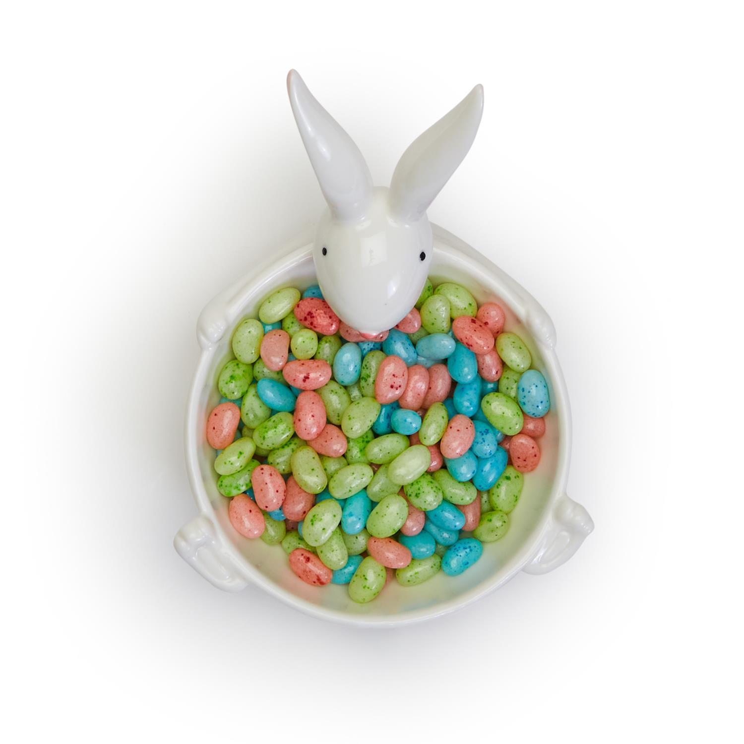 Hoppy Easter Bunny Dish w/Jelly Bean Candy