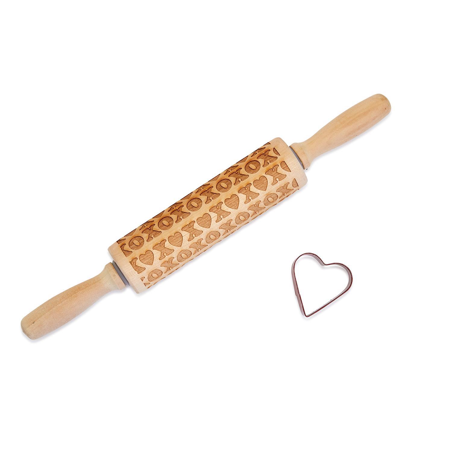 XOXO Rolling Pin W/Heart Cookie Cutter