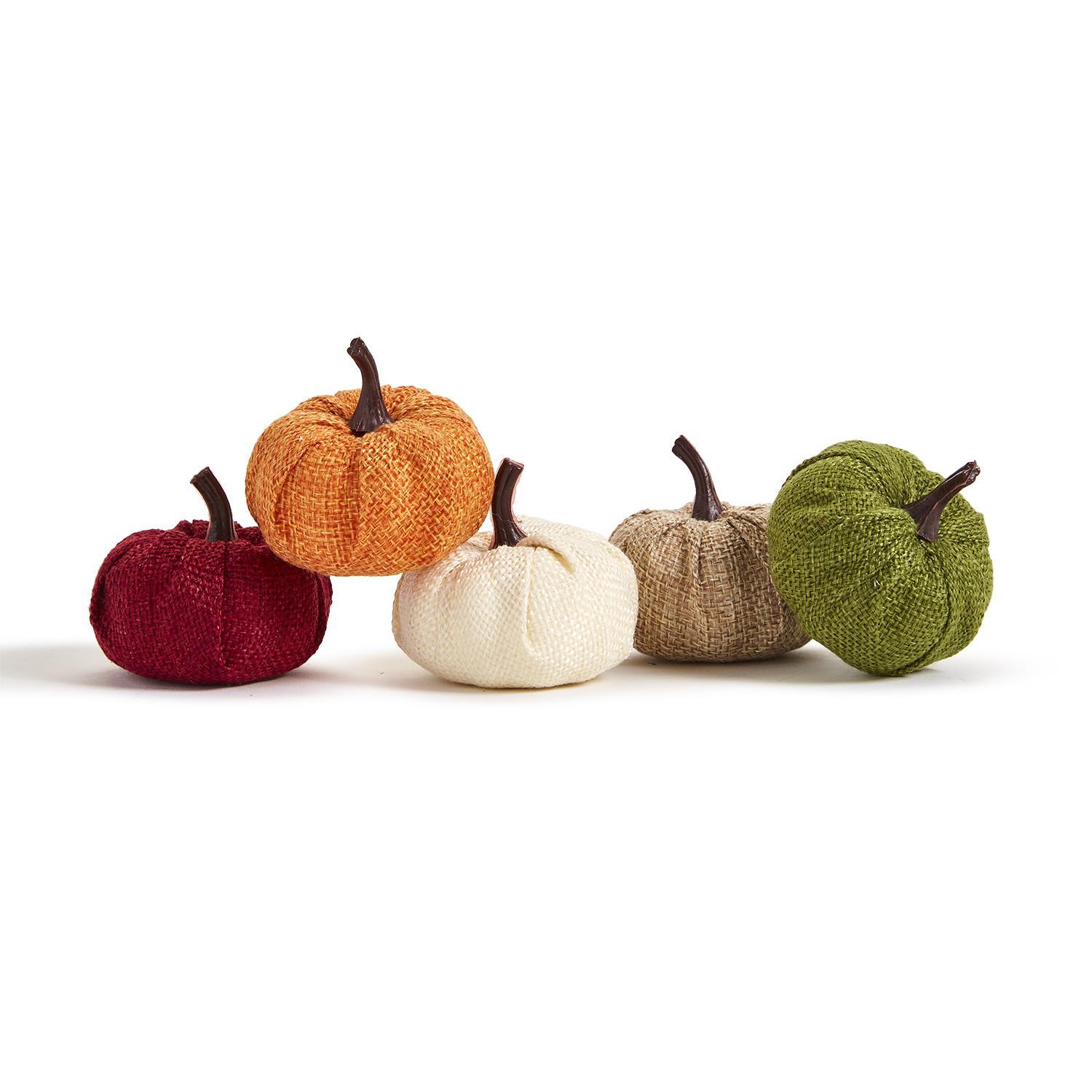 Pumpkins 75 Pc Mini Pumpkin Unit with Hand-Crafted Basket Display Includes 5 Colors