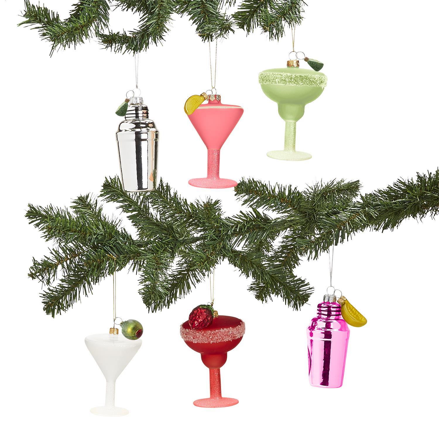 Cocktail Hour 24 Pc Ornament with Glass Charm Unit Includes 3 Designs
