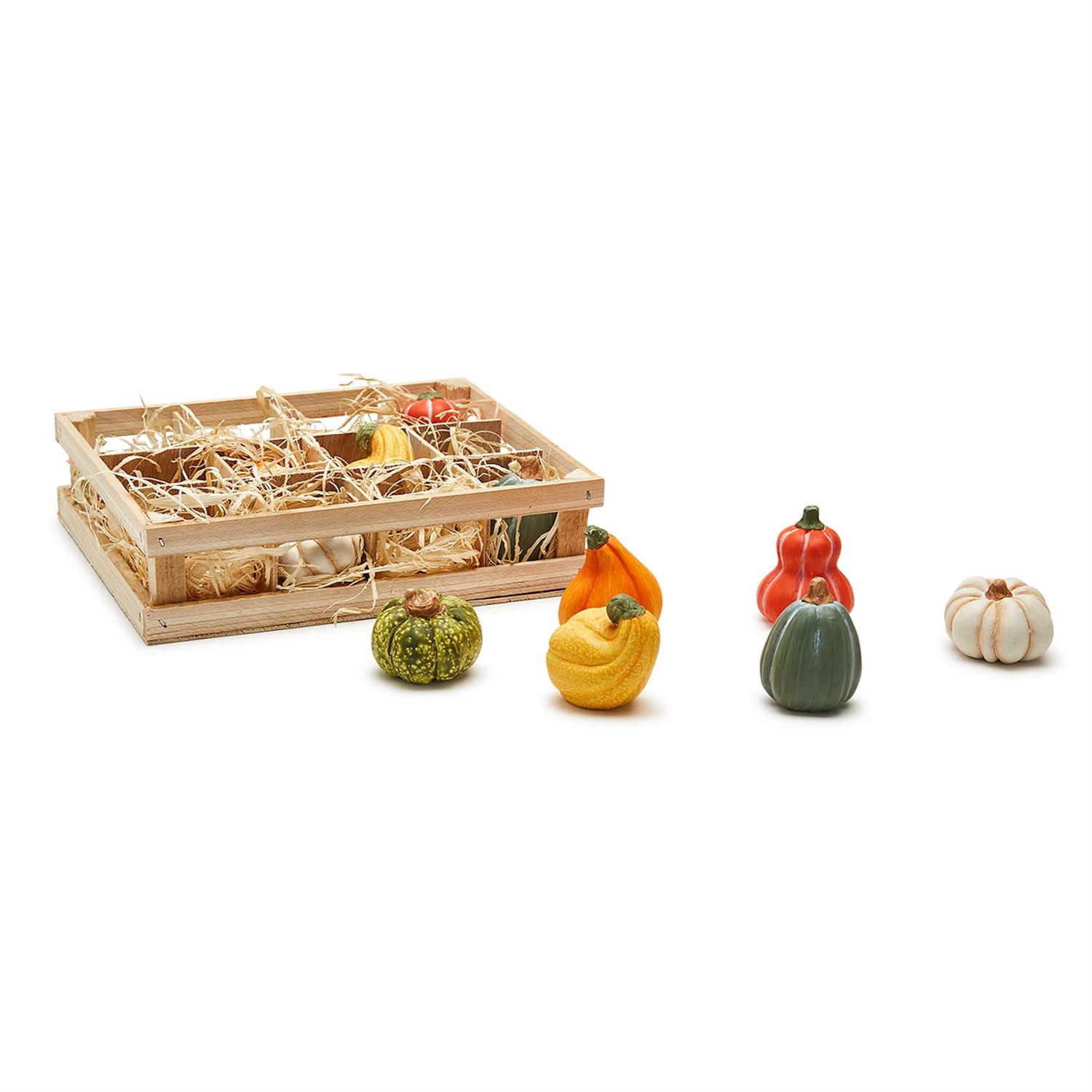 Pumpkin in Wooden Crate 64 Pc Unit Includes 2 Styles