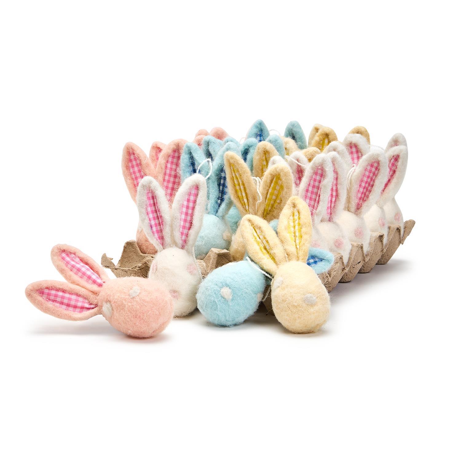Bunny Patch 24 Pc Hand-Crafted Bunny Egg Ornament Unit in Egg Crate ...