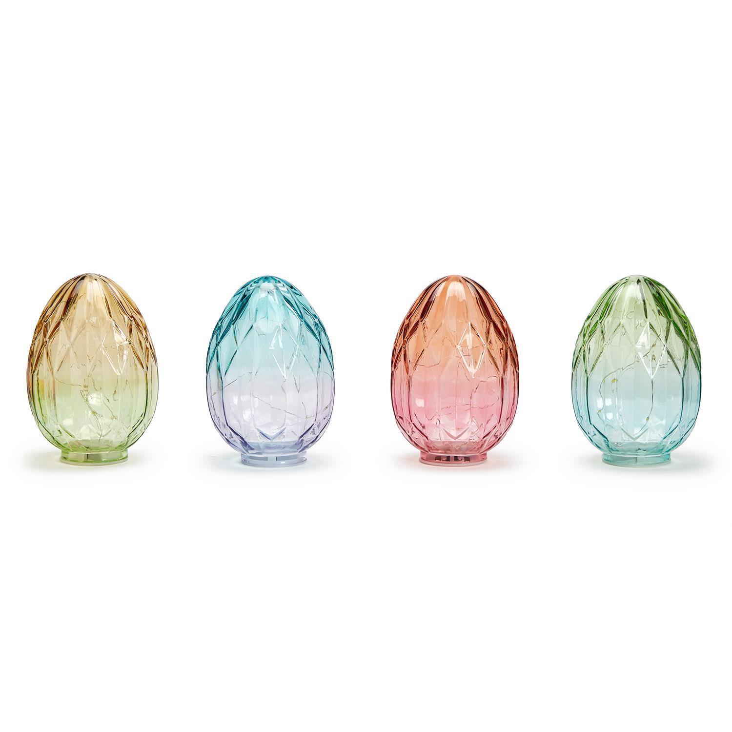 Eggs-traordinary Ombre Light Up Glass Easter Decor Assorted 4 Colors