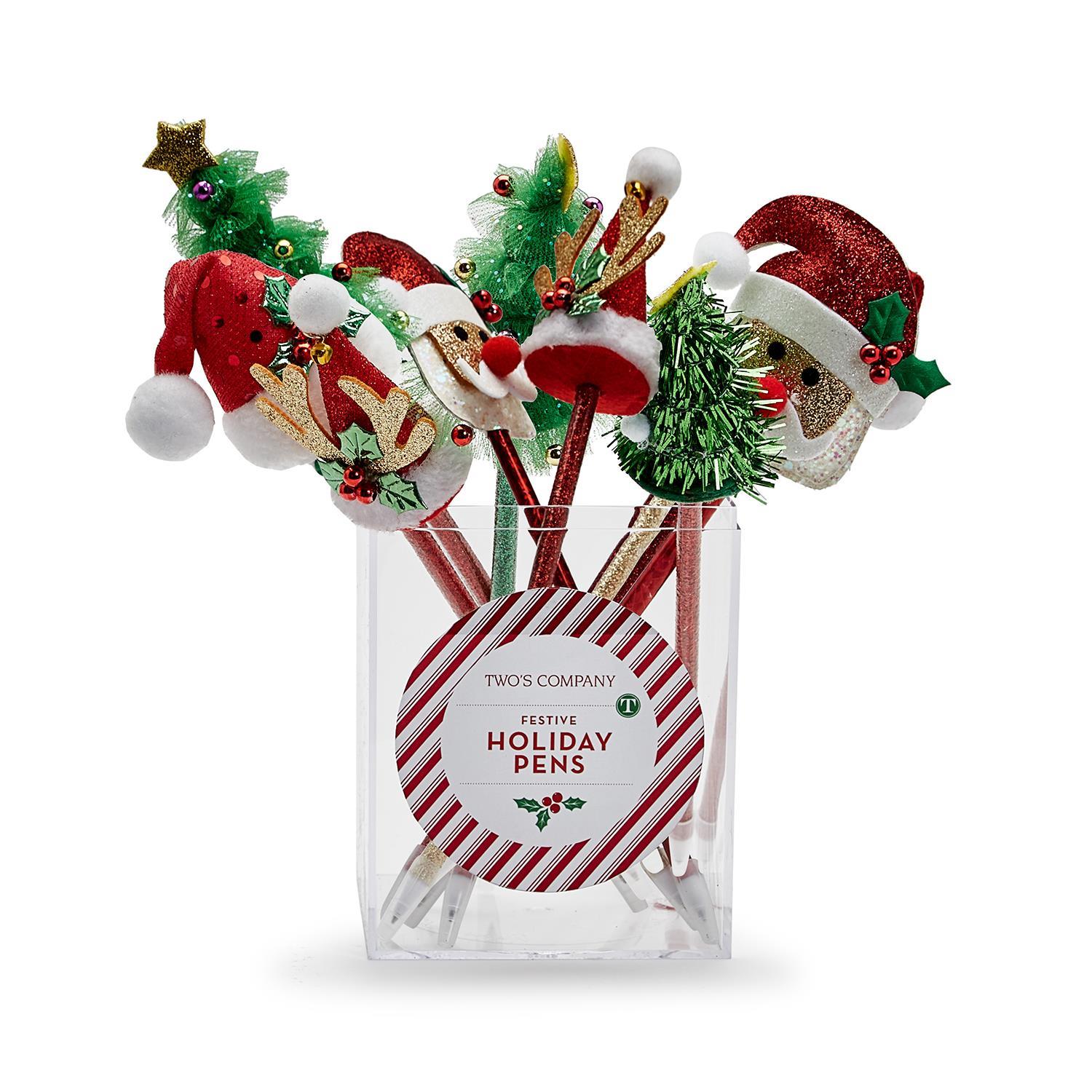 Merry and Bright 36 Pc Hand-Crafted Pen Unit with Countertop Display ...