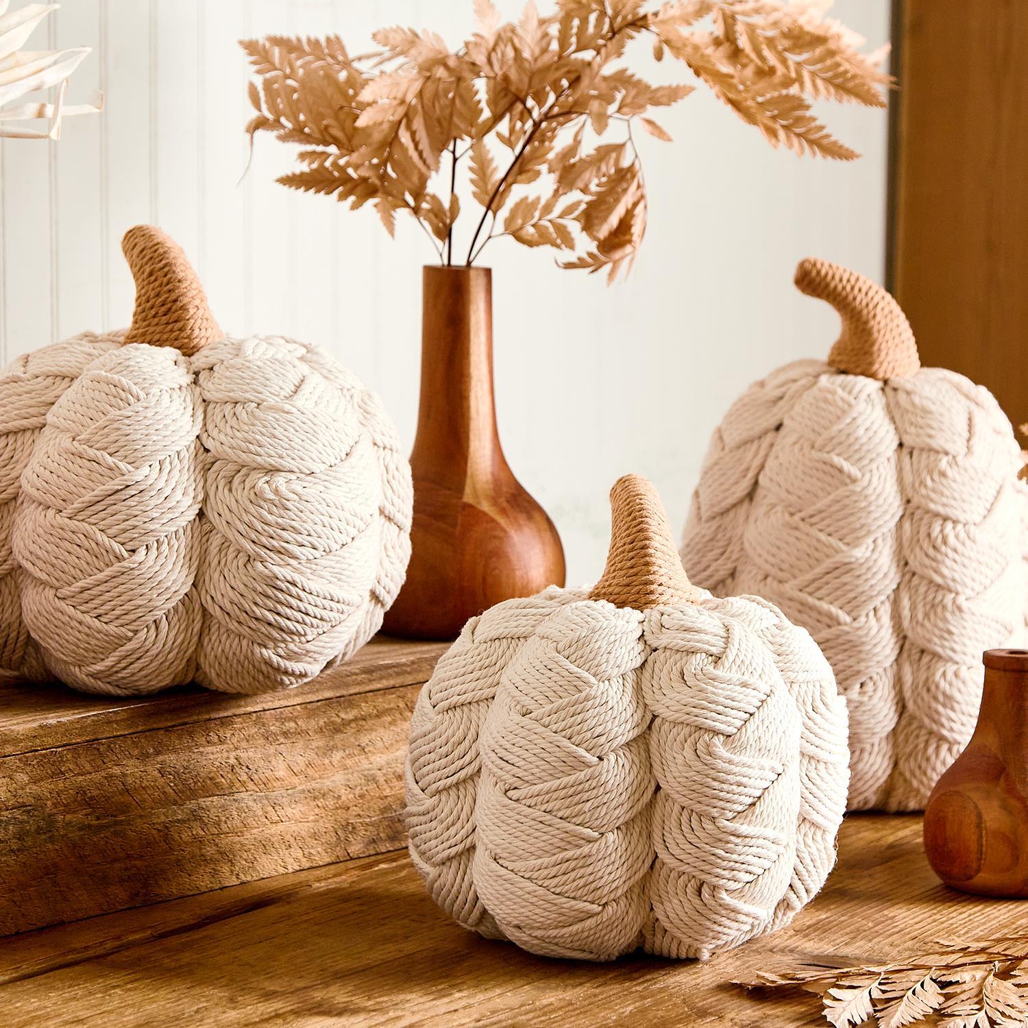 Set of 3 Woven Pumpkins