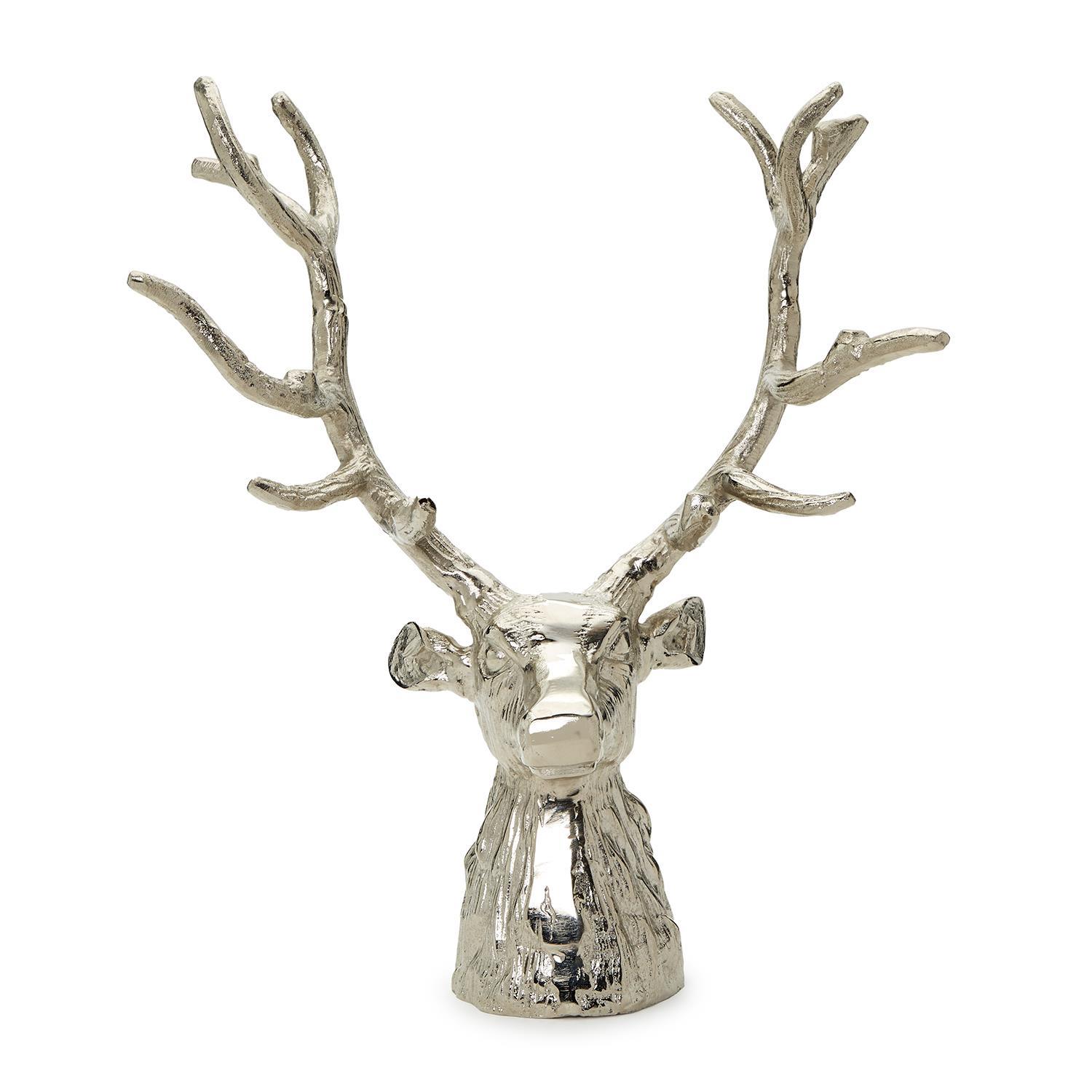 Silver Deer Head Decor