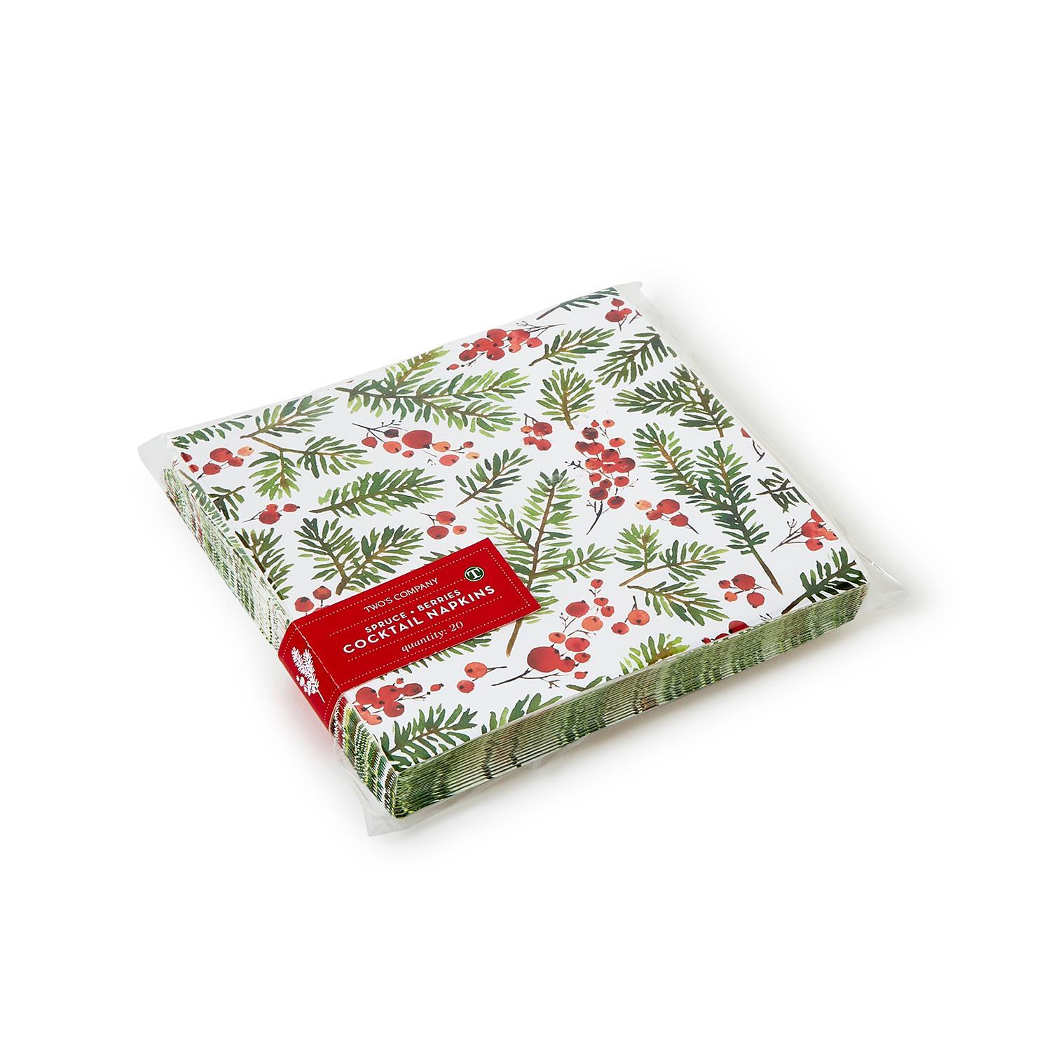 30Pc Merry Berry Paper Cocktail Napkin