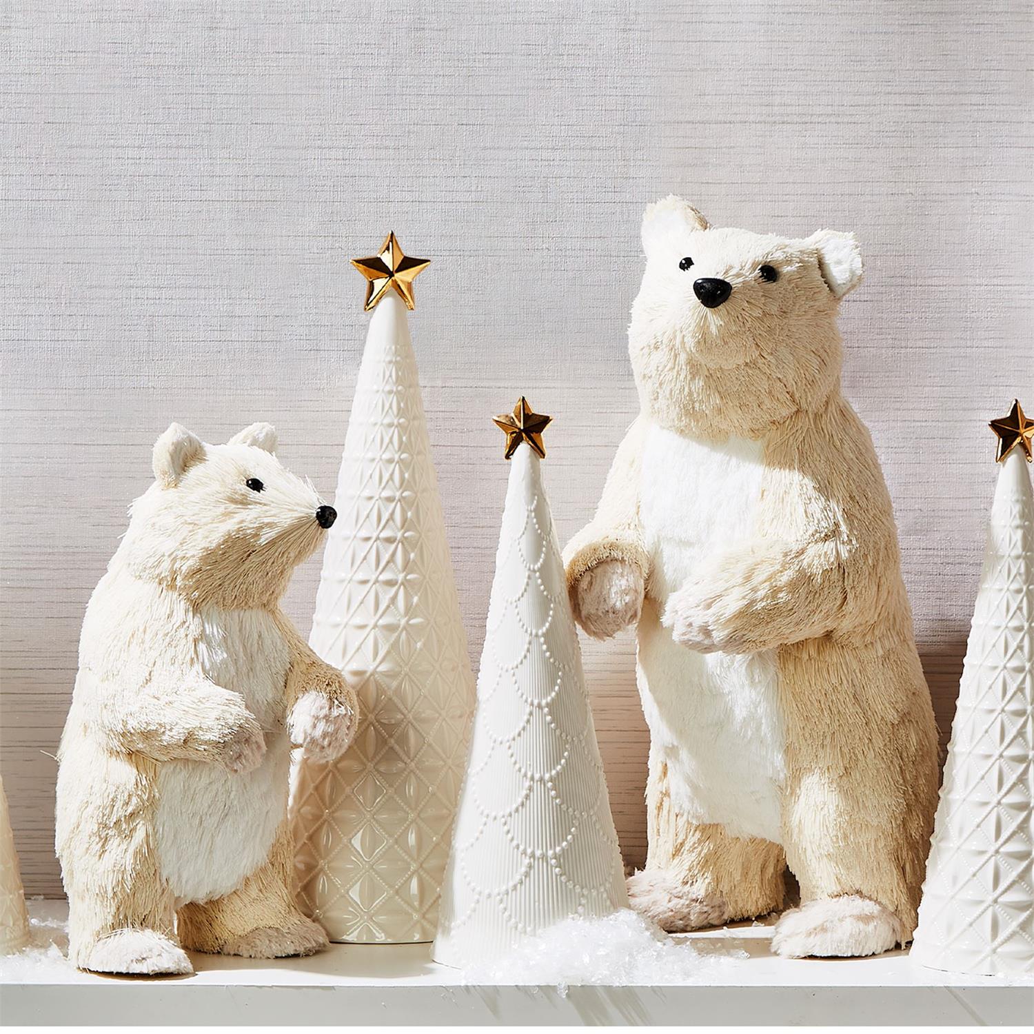 Set of 3 Hand-Crafted Polar Bears Holiday Decor