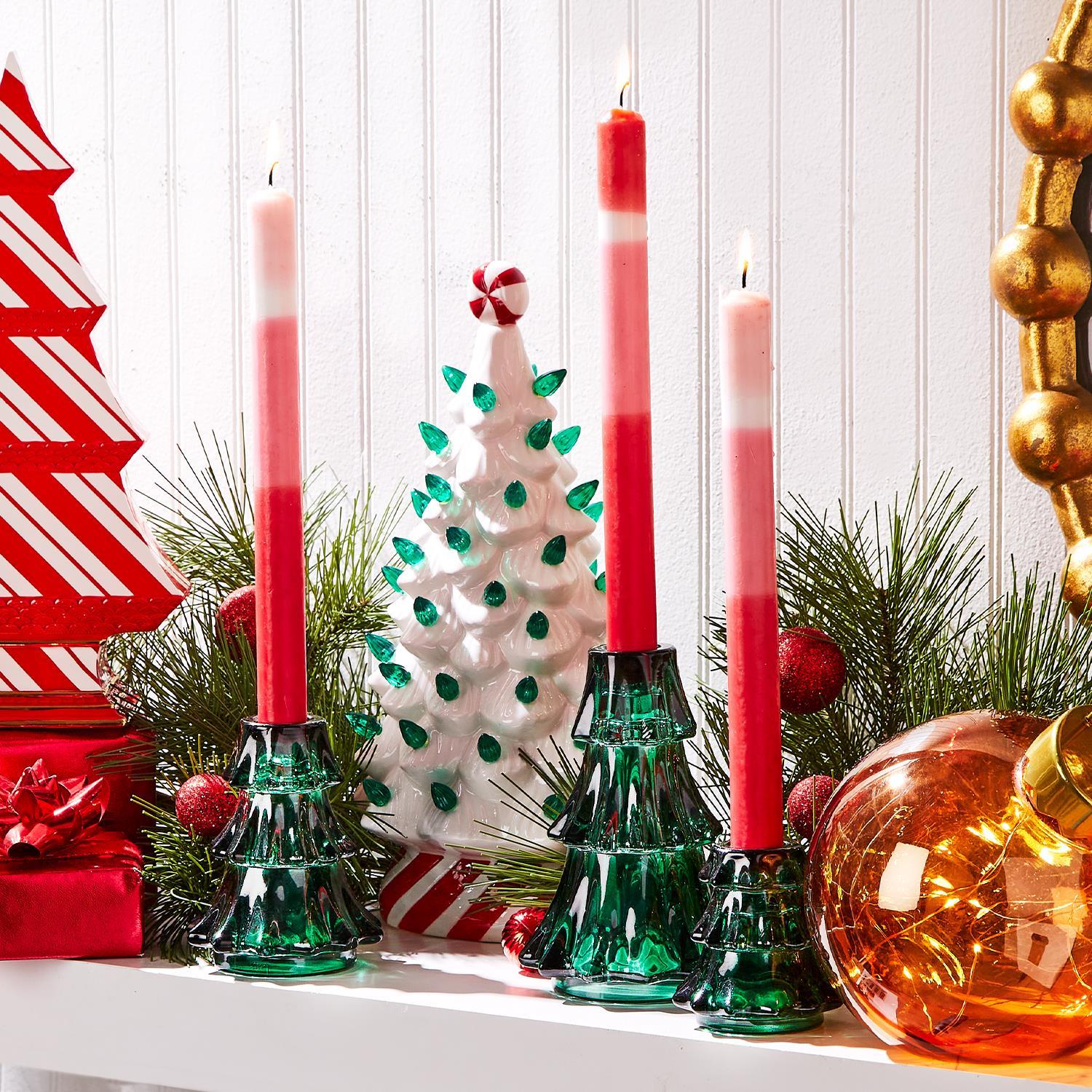 Set of 3 Tree Taper Candleholders Includes 3 Sizes