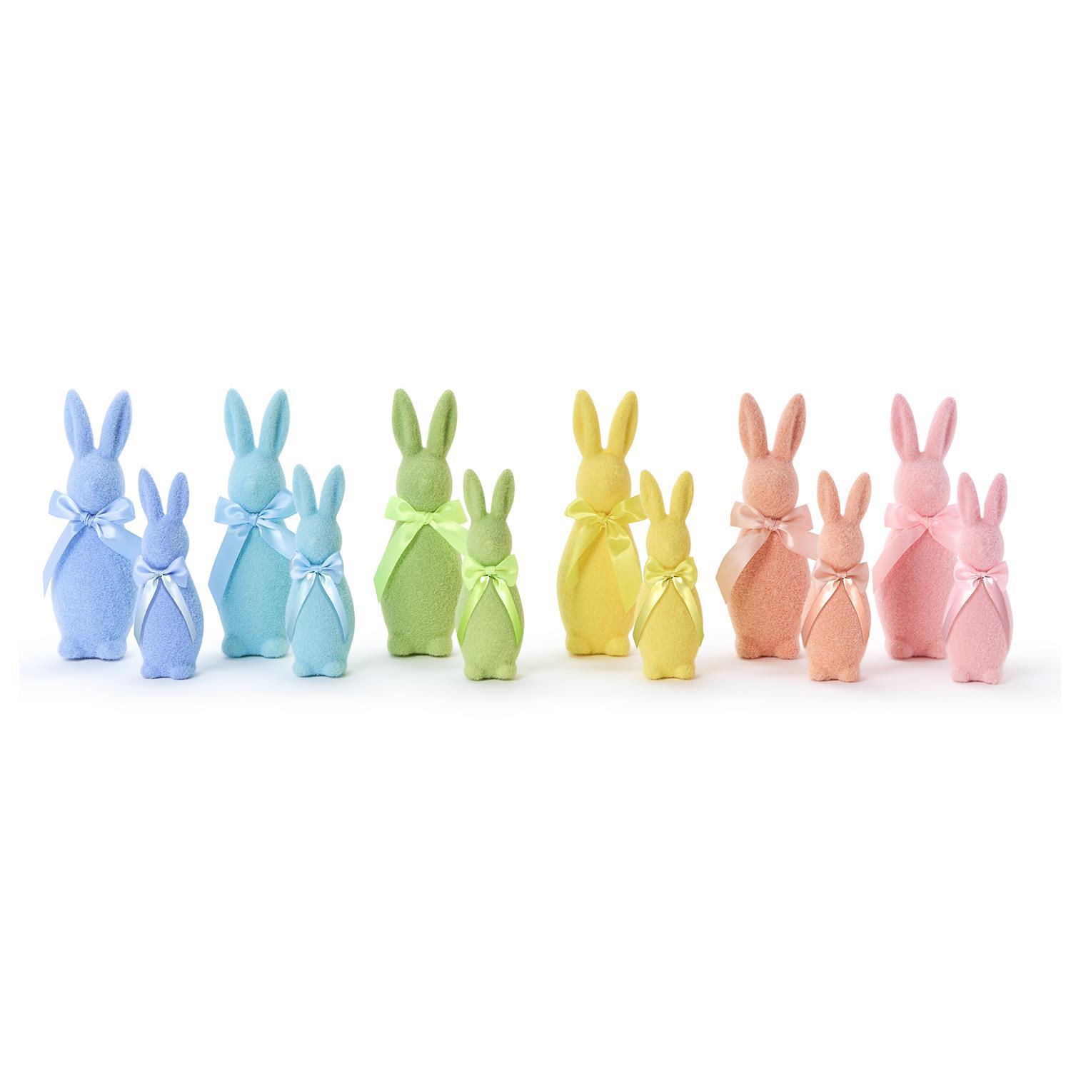 Bunny Bunch 48 Pc Easter Flocked Bunny with Bow Unit Includes 2 Sizes ...