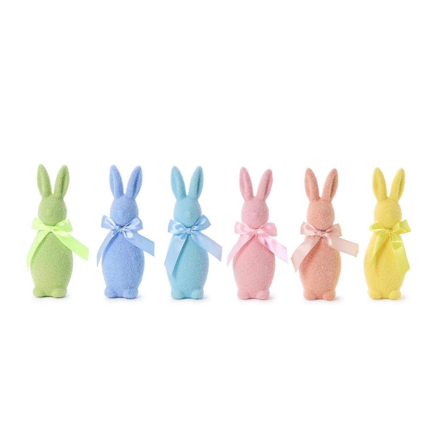 Bunny Bunch 48 Pc Easter Flocked Bunny with Bow Unit Includes 2 Sizes ...