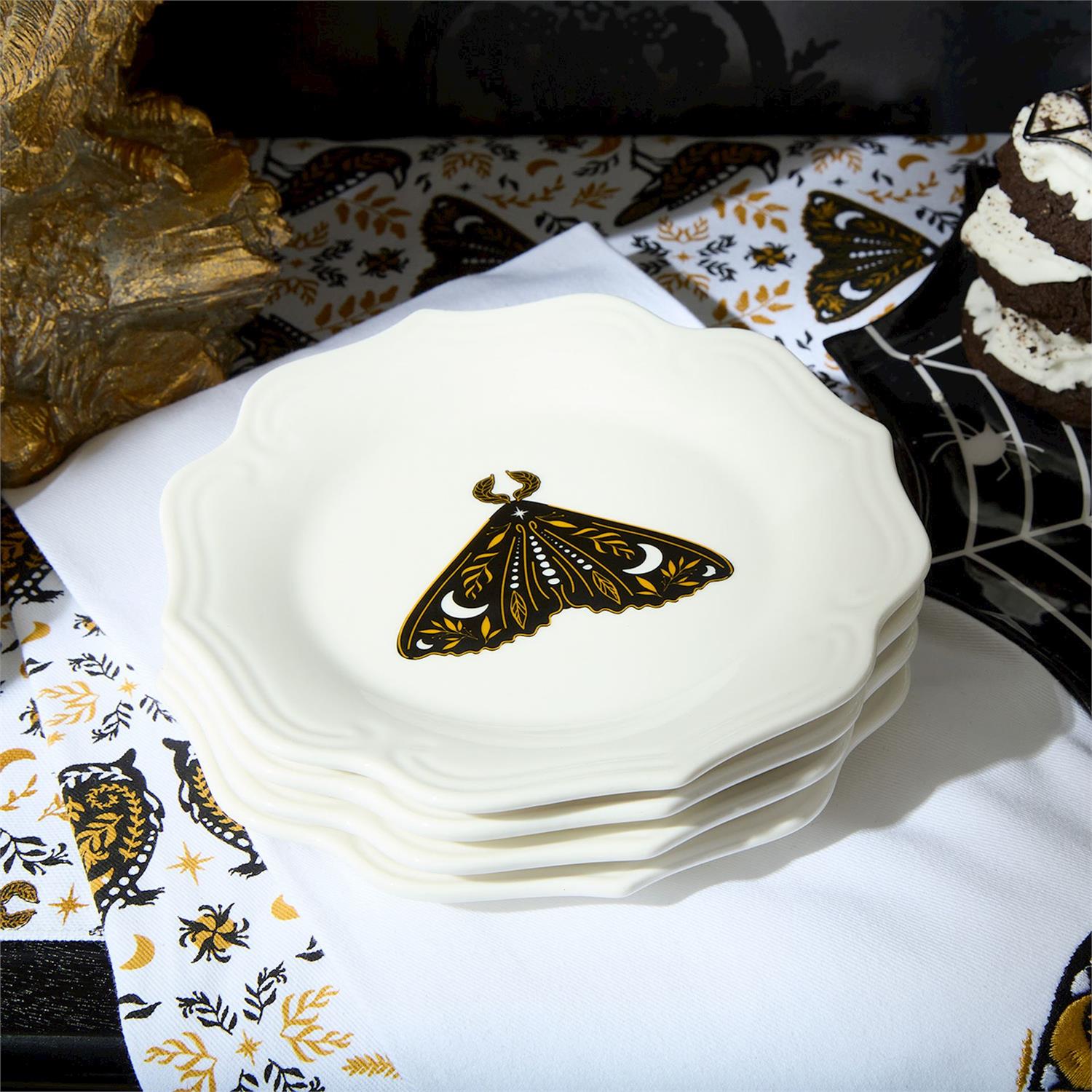 Spirited Soiree Set of 4 Tidbit Plates Includes 4 Designs: Owl ...