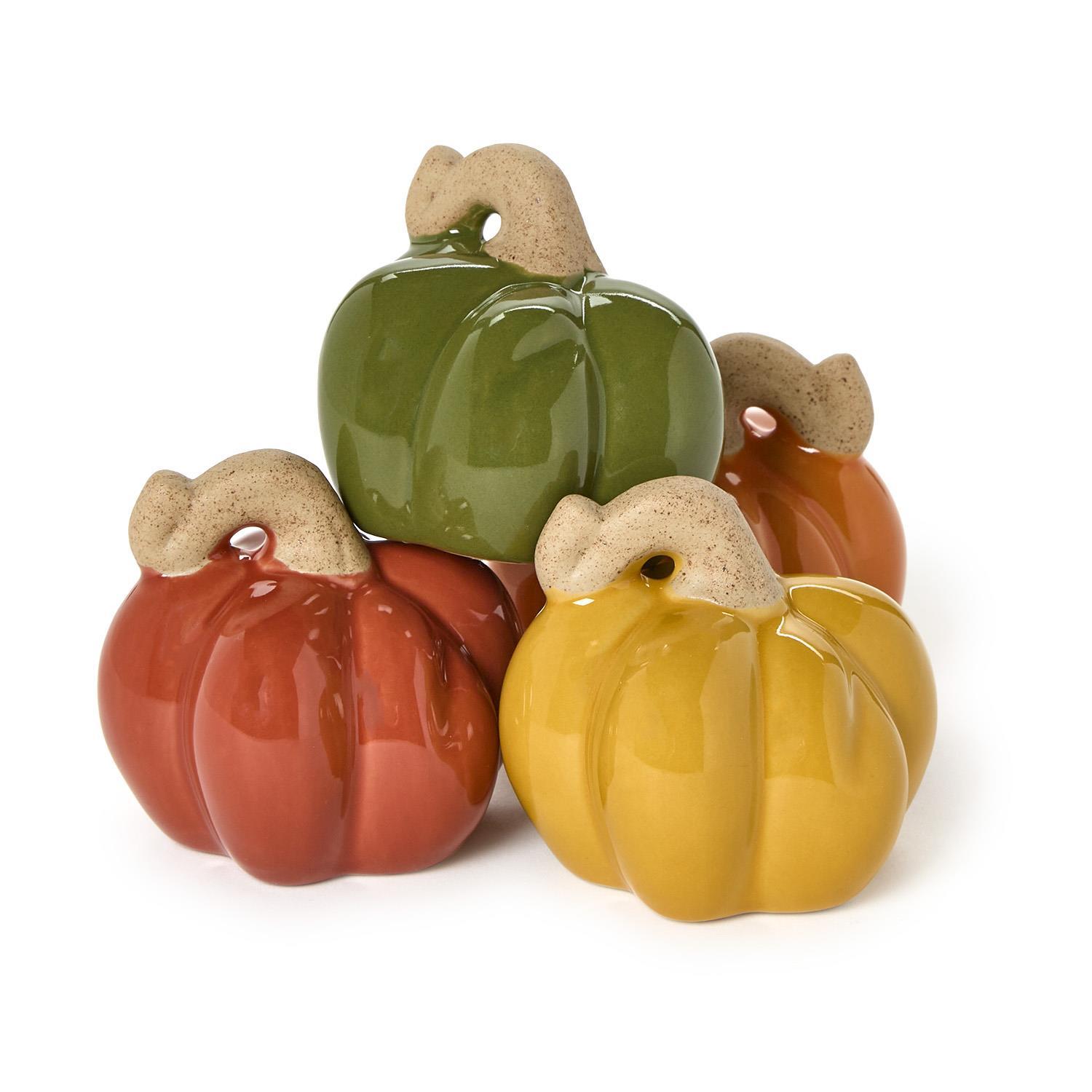 24 Pc Reactive Glaze Pumpkin Unit Includes 4 Colors