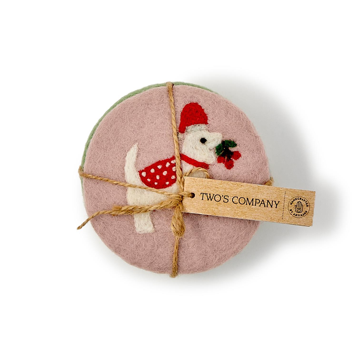 Dogs Set of 4 Hand-Crafted Coasters Includes 4 Colors