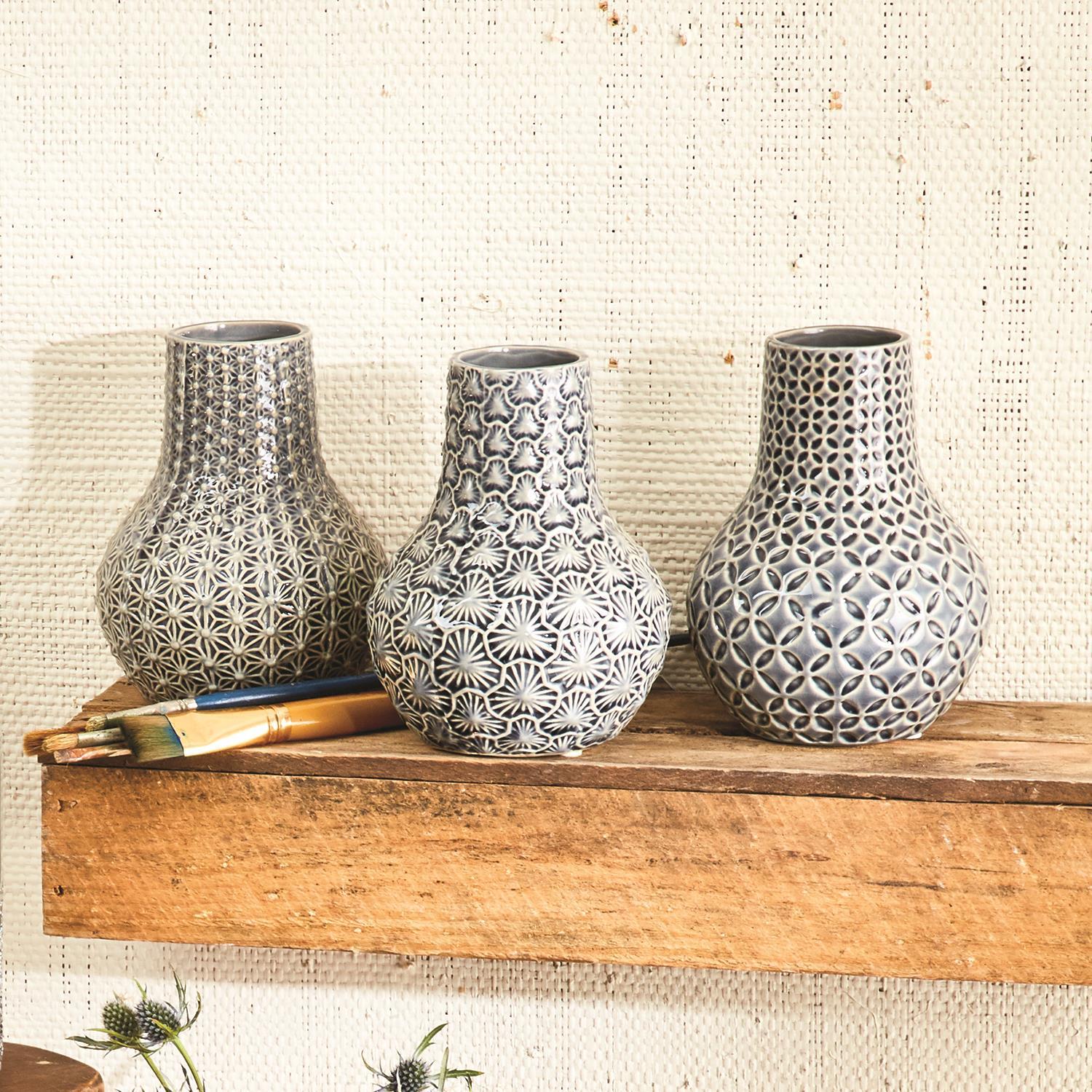 Artisan Studio Pattern Vases Asst 3 Designs