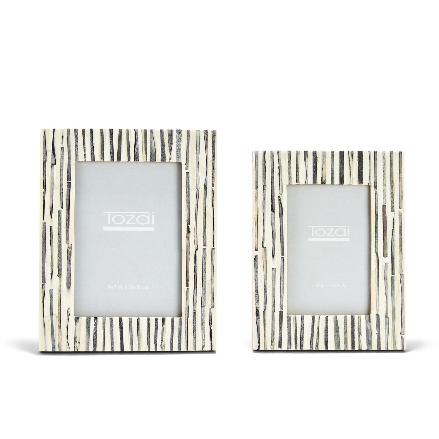S/2 Grey Stripes Photo Frame Incl Sizes
