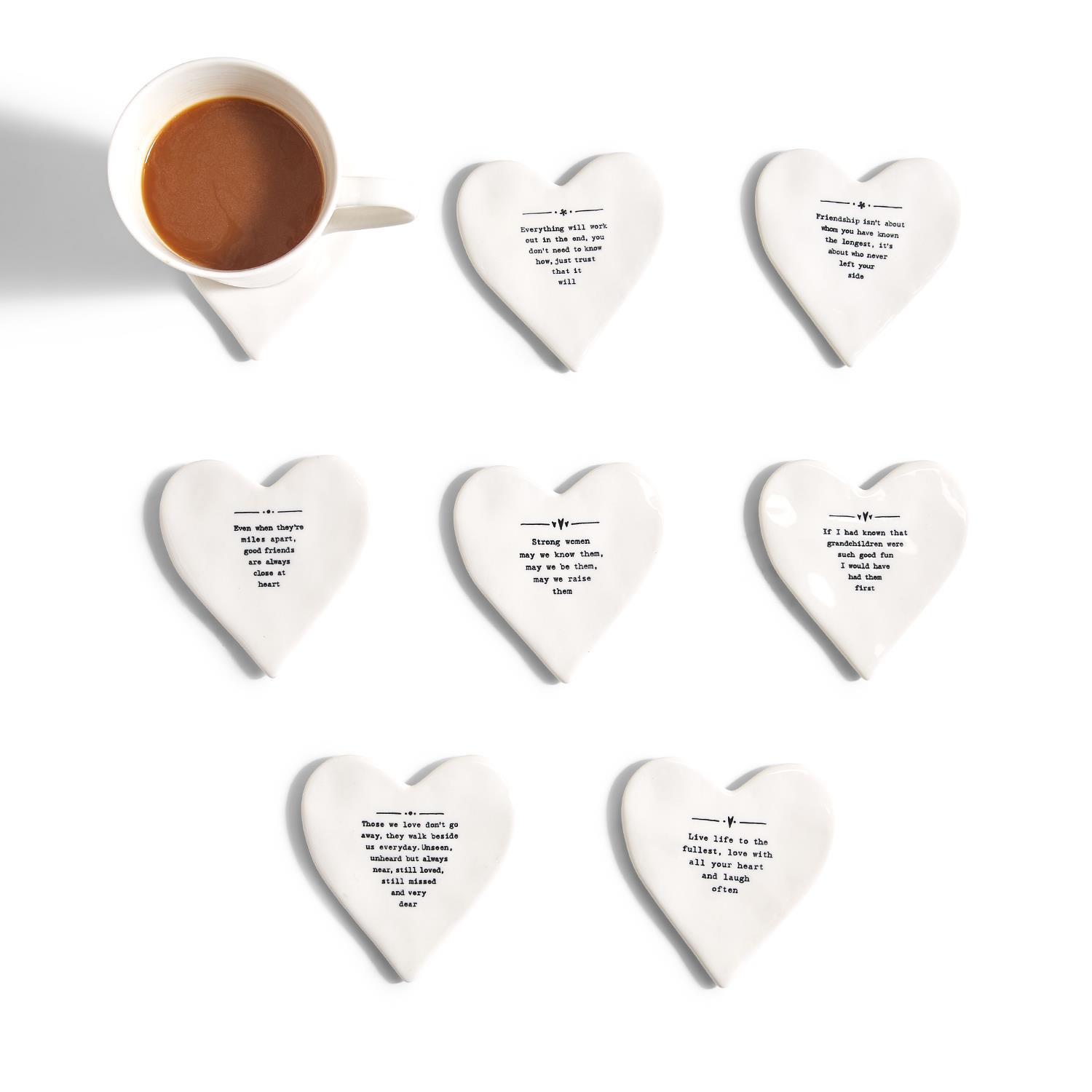32 Pc Heart Shaped Coasters Un Includes 8 Designs