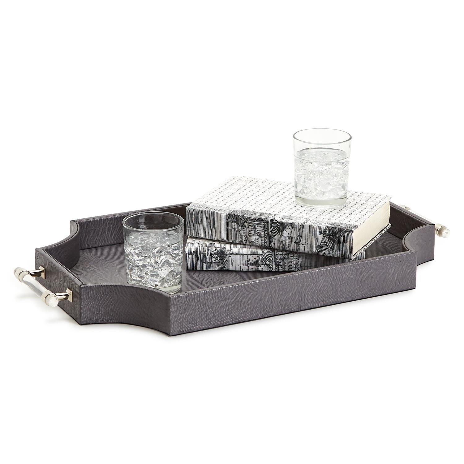 Regency Decorative Gray Rectangle Tray