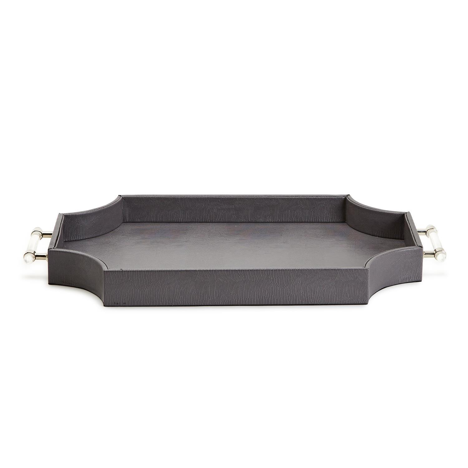 Regency Decorative Gray Rectangle Tray
