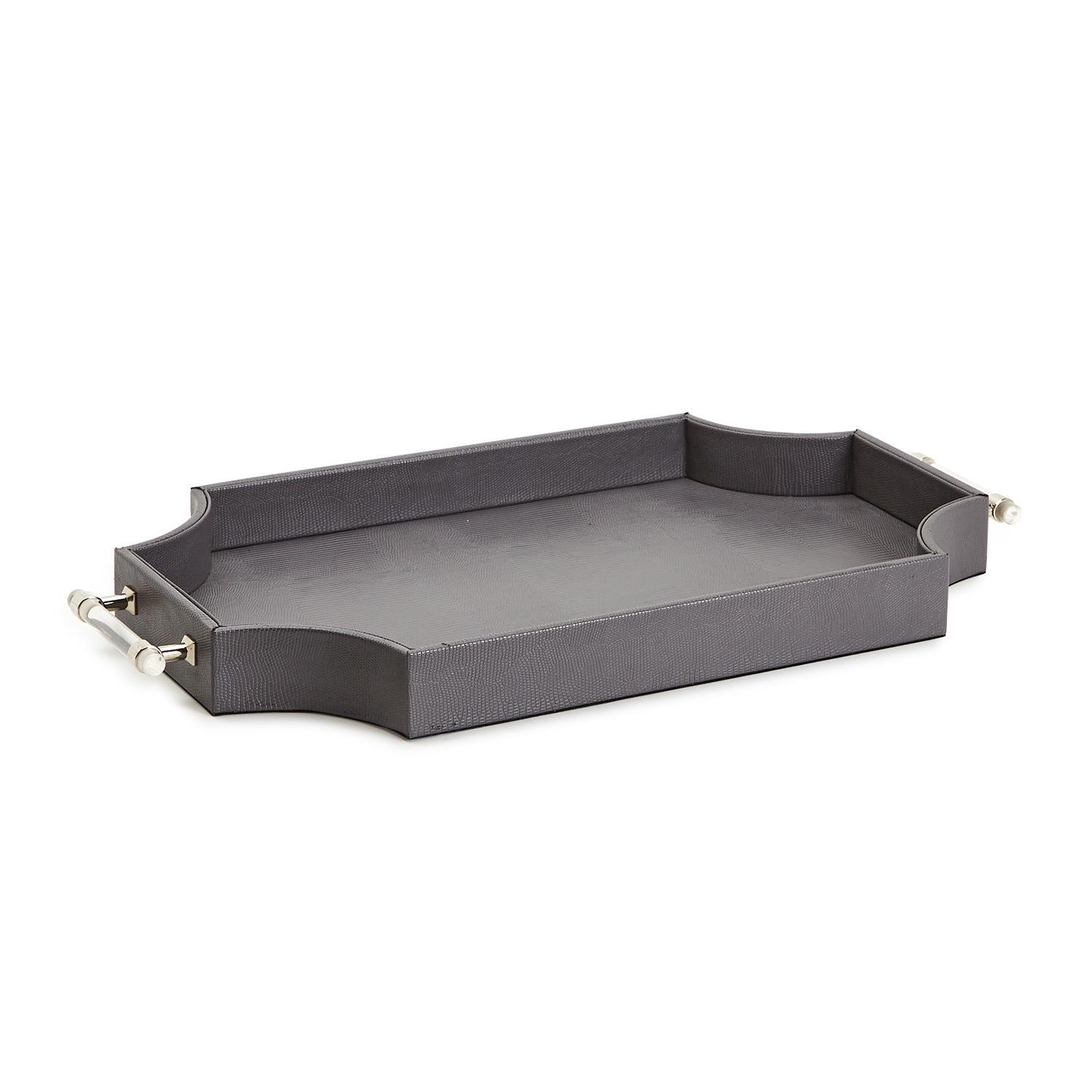 Regency Decorative Gray Rectangle Tray
