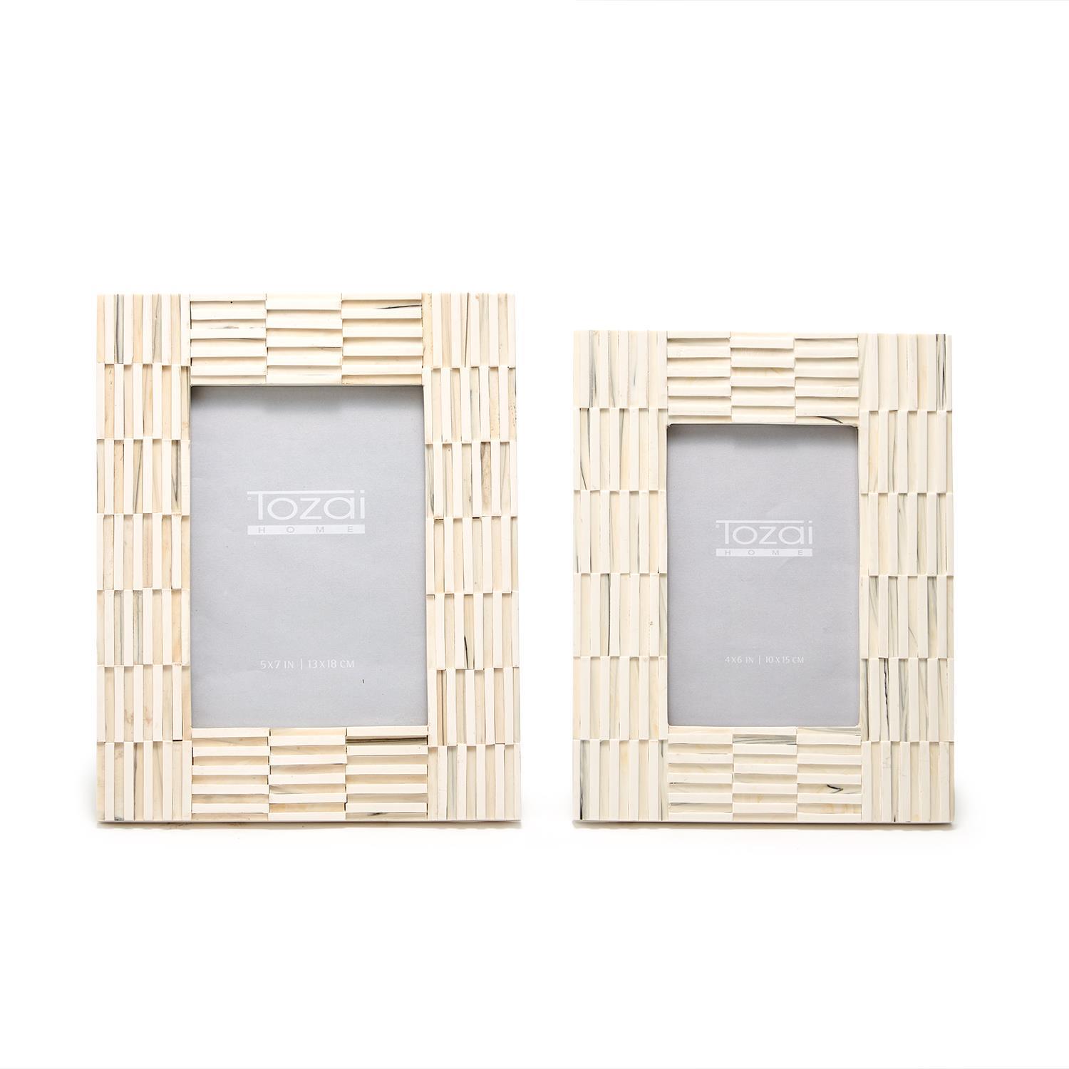 Ridges S/2 Photo Frames Resin/Glass/MDF
