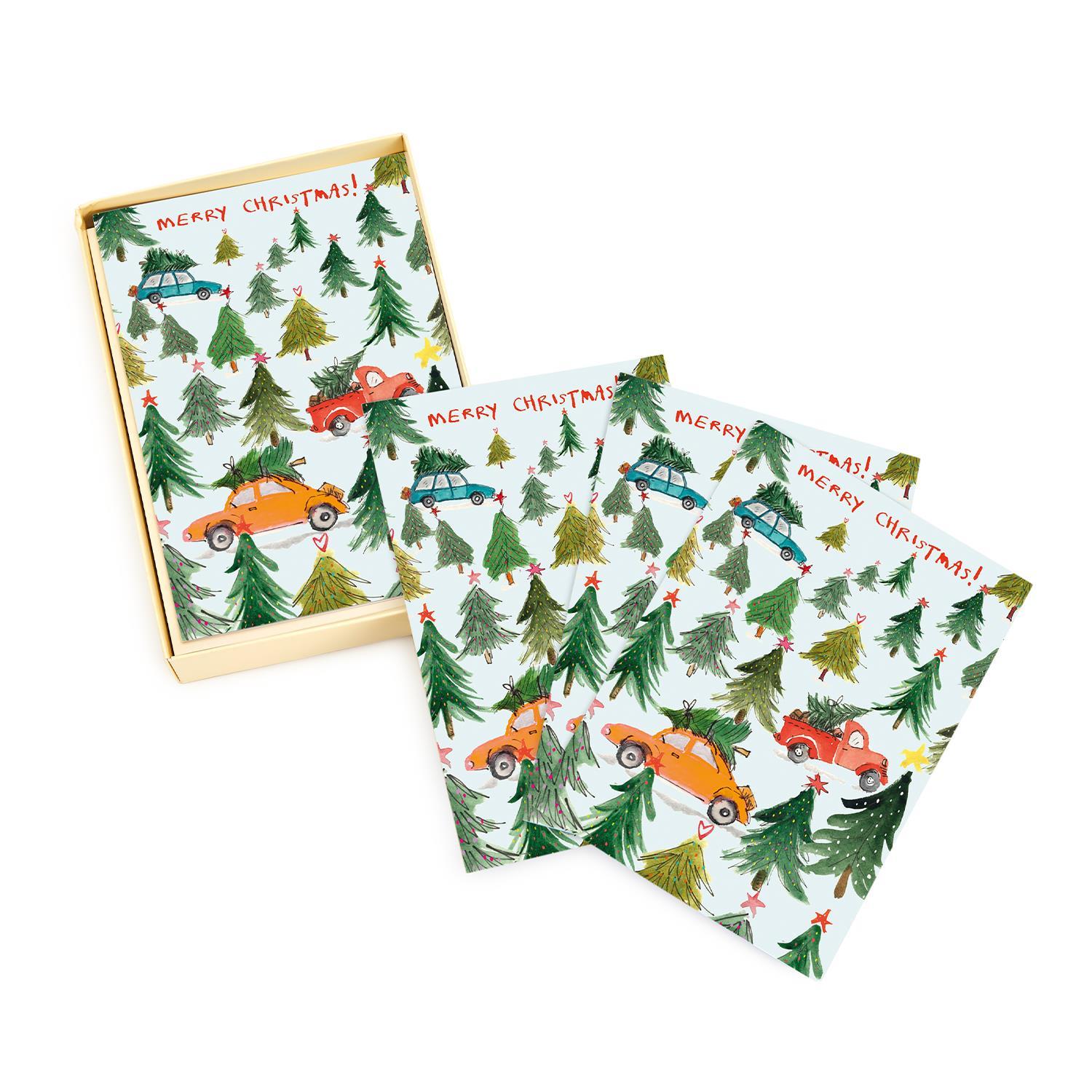 Set of 10 "Merry Christmas" Car/Tree Holiday Cards