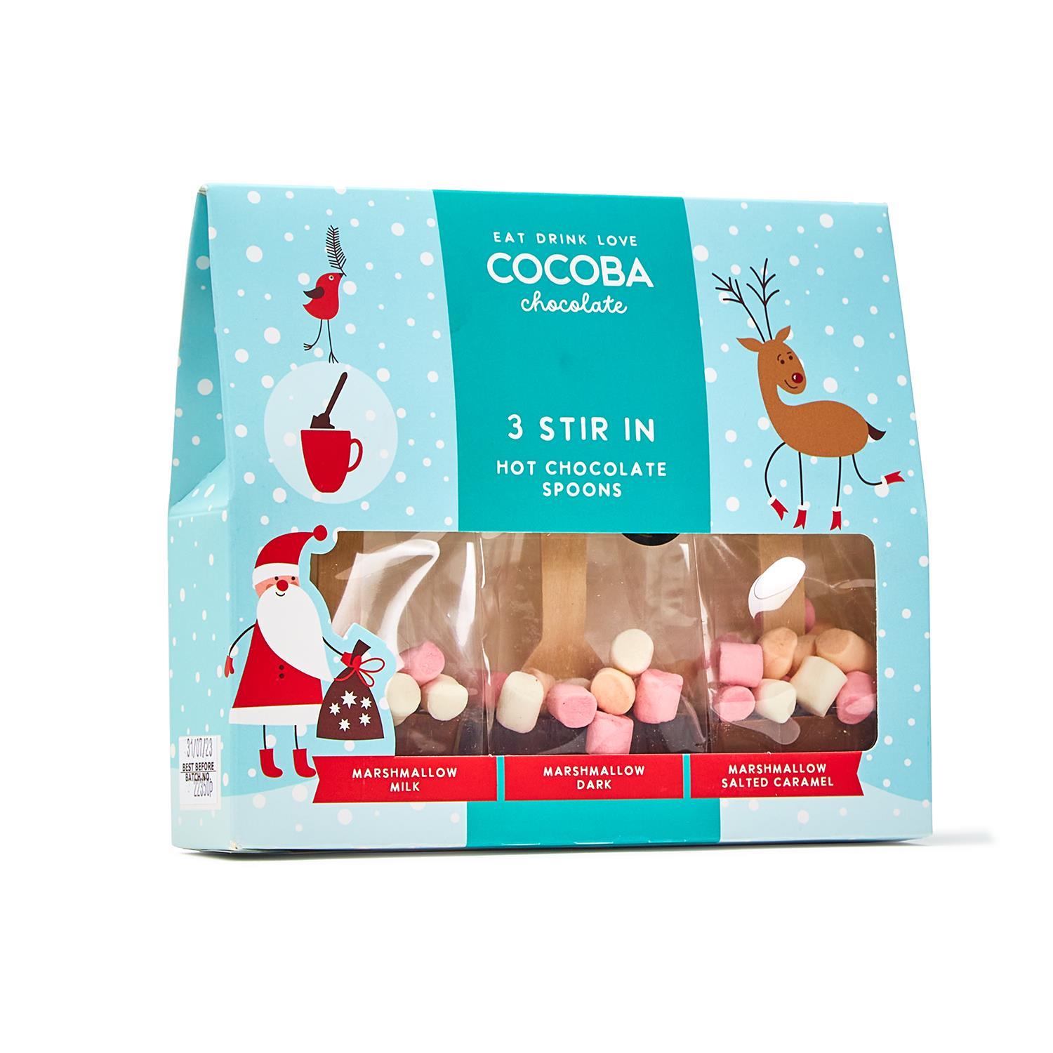 Set of 3 Holiday Hot Chocolate Cocoba Spoons