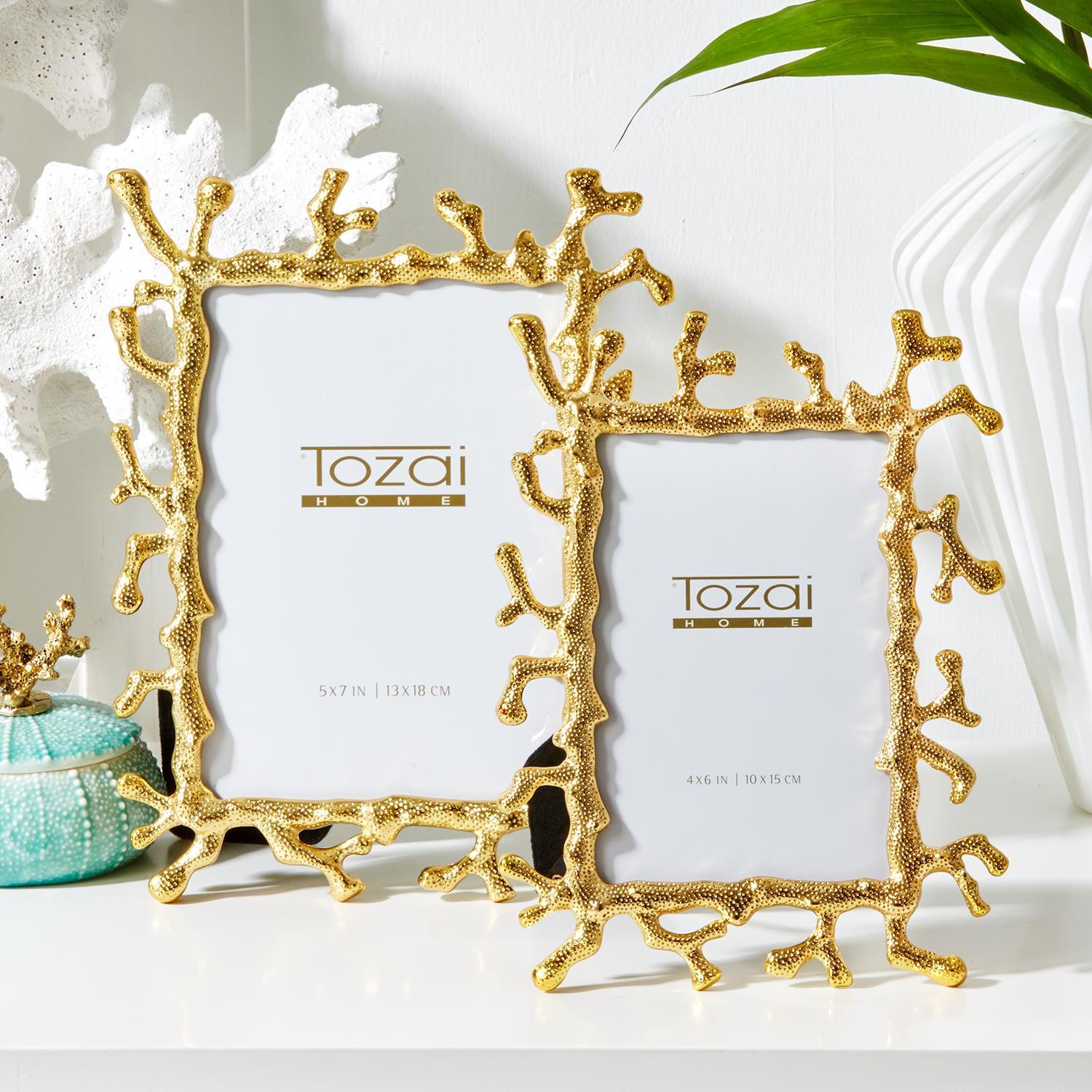 Golden Coral S/2 Photo Frames