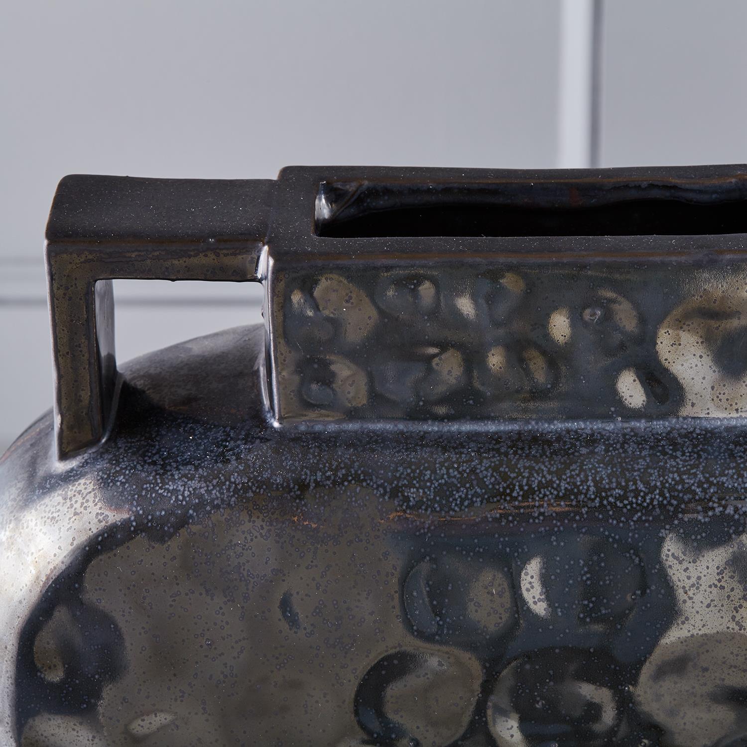 S/2 2 Handled Flat Vases Vases - Ceramic