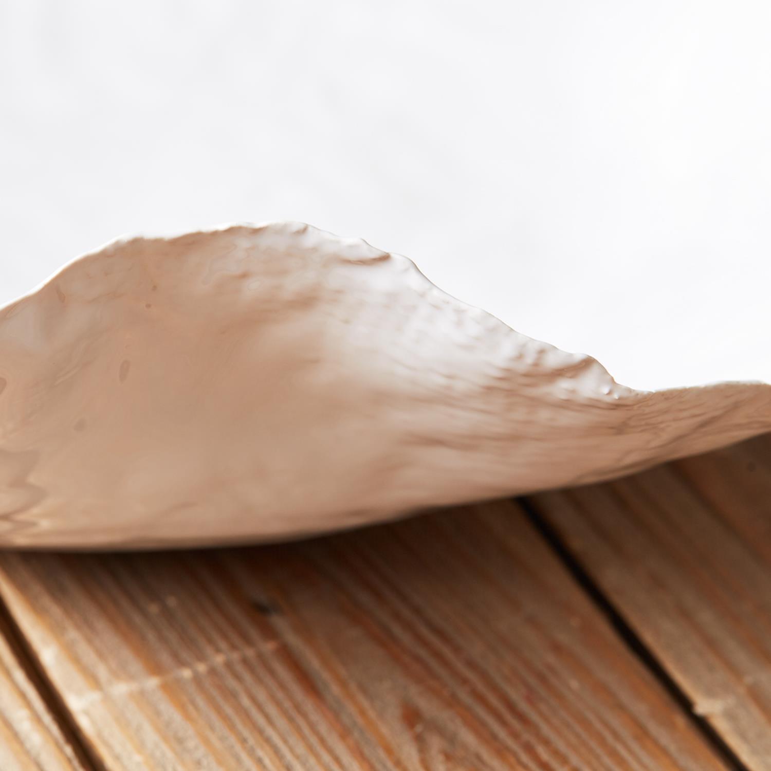 S/2 White Freeform Ceramic Bowl(Food Safe)