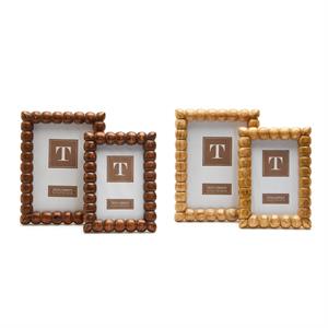 S/2 Hand-Carved Bobbin Photo Frame A/2 Colors