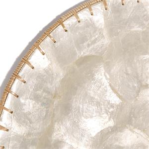 Woven Laces S/4 Capiz Shell Charger Plates (food safe)