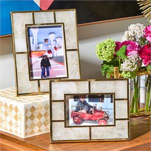 S/2 White Quartz Photo Frame Incl 2 Sizes