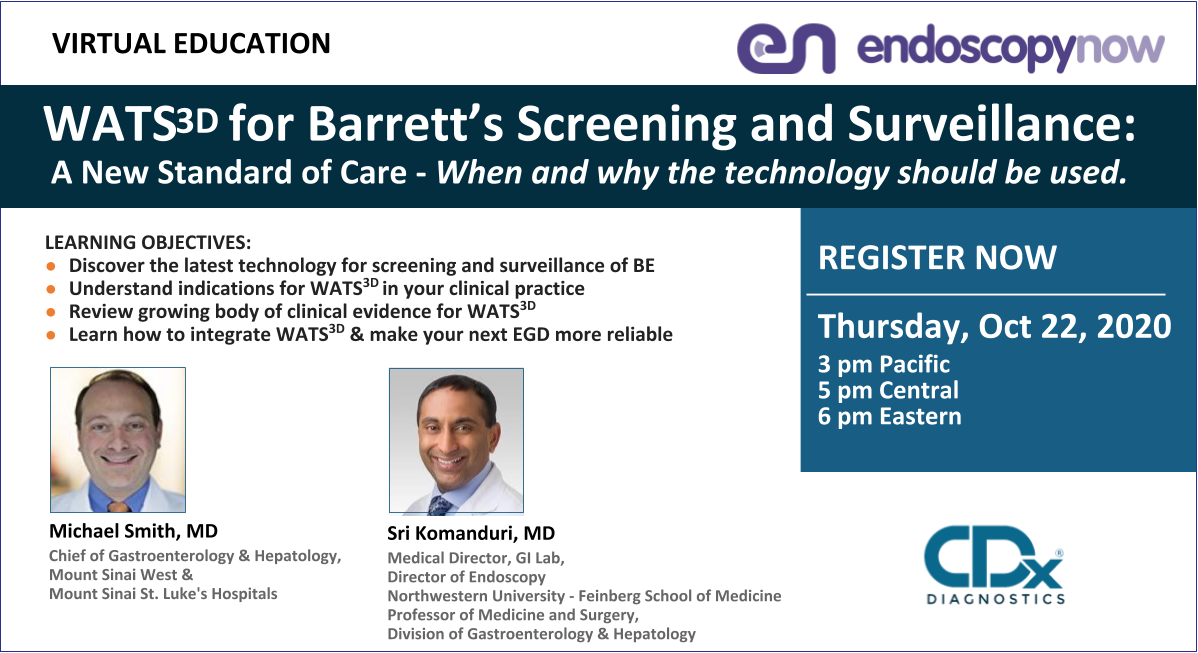 Live Webinar WATS 3D for Barrett’s Screening and Surveillance