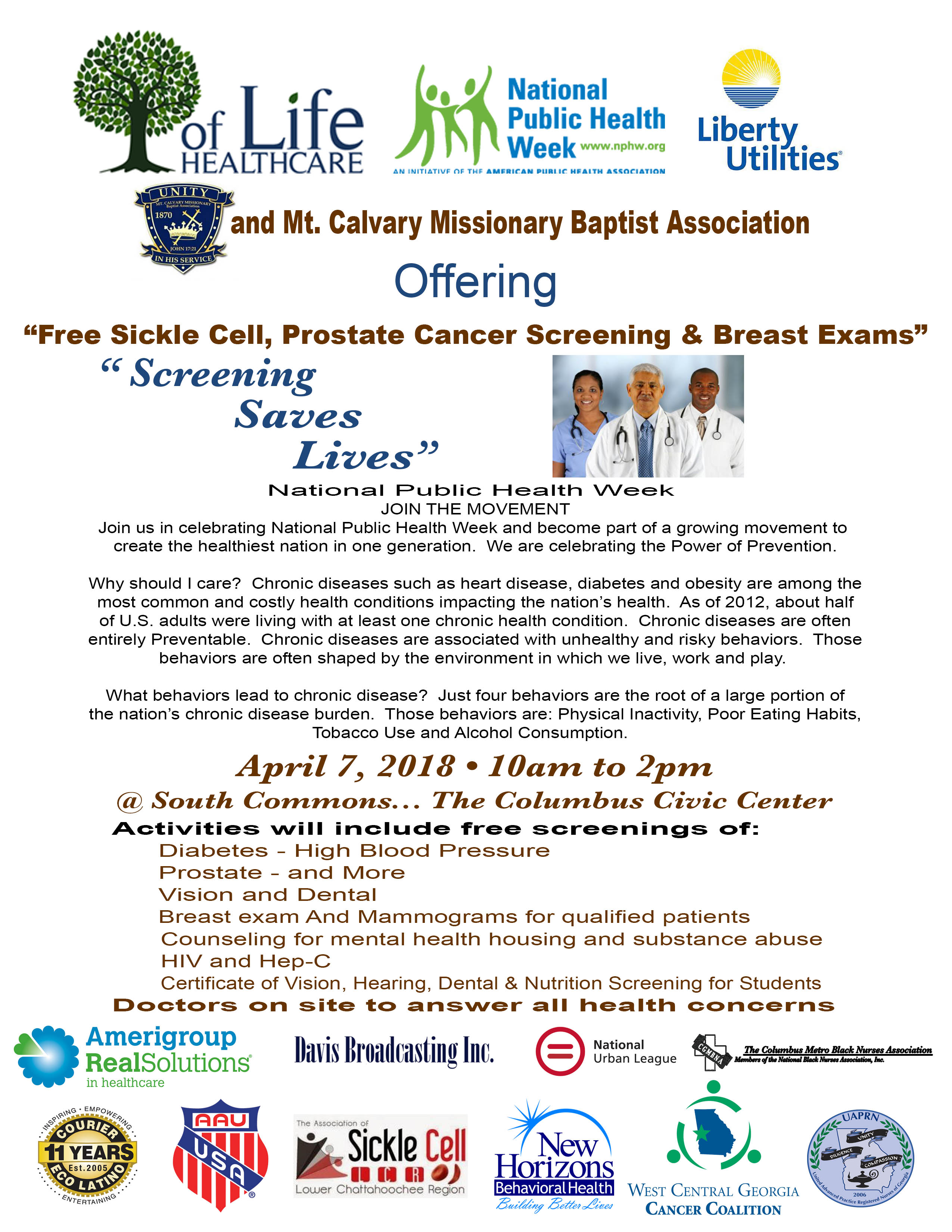 UAPRN OF WEST GA COMMUNITY PARTNERSHIP WITH TREE OF LIFE HEALTHFAIR 4/7 ...