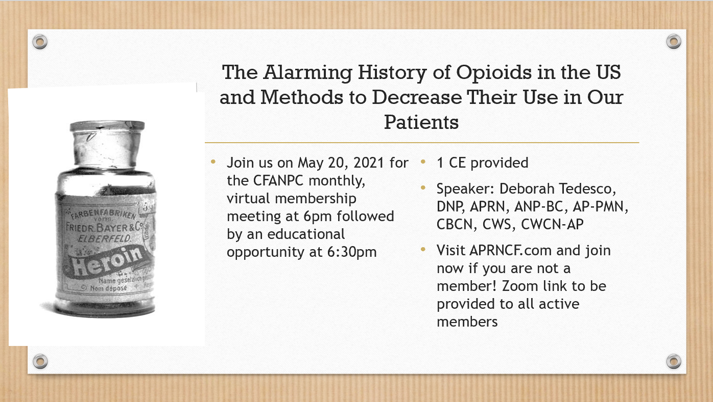Join CFANPC Thursday, May 20 and learn about: The Alarming History of ...