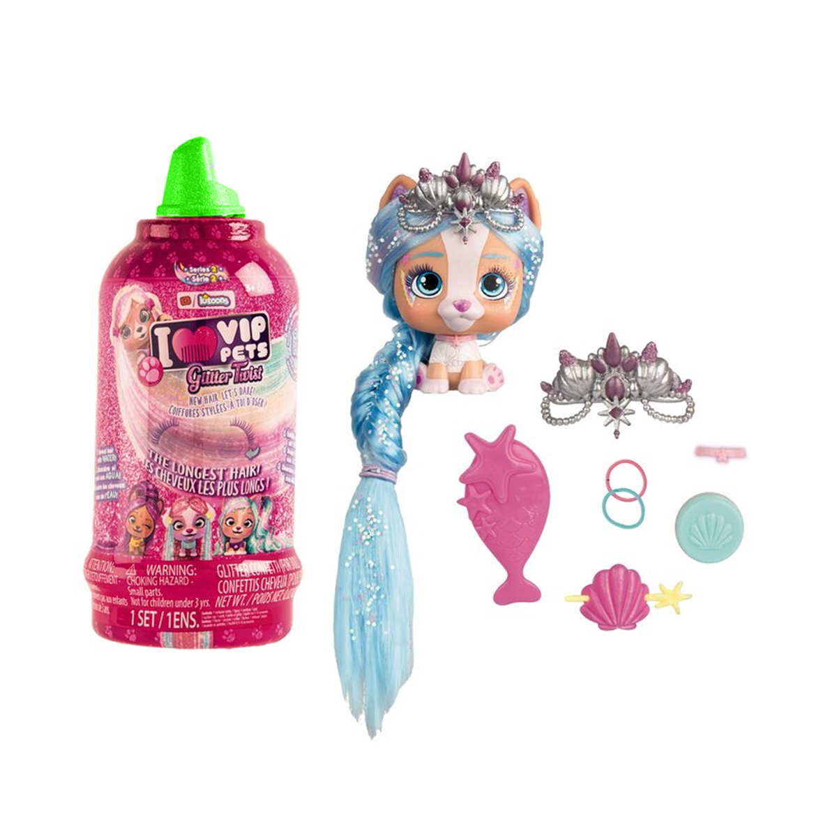 VIP PETS GLITTER TWIST - MUÑECA SORPRESA - ACCESORIOS - VERDE | EntreKids