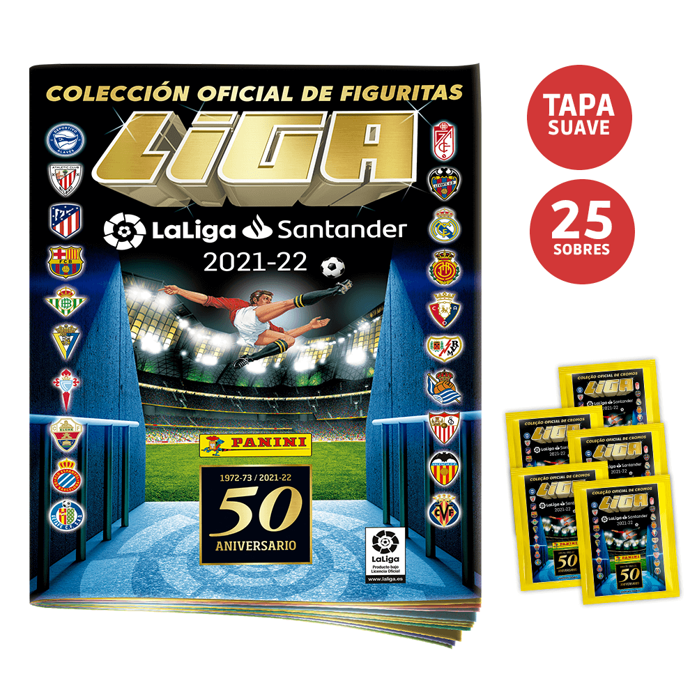 Colección de Stickers La Liga Santander 2021/22 Álbum Tapa Suave + 25 ...