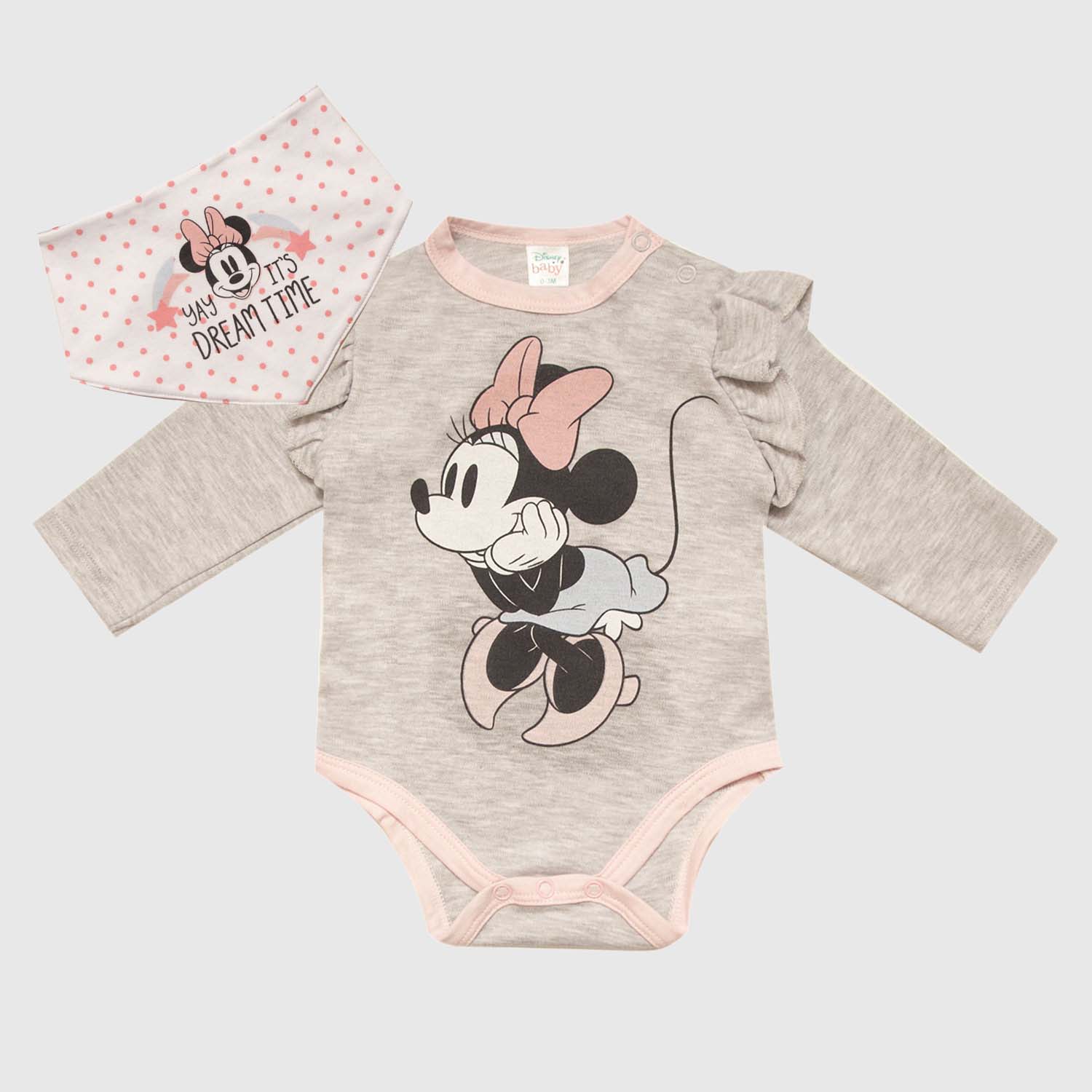 Set Bebe Minnie Sentada Gris Disney | EntreKids