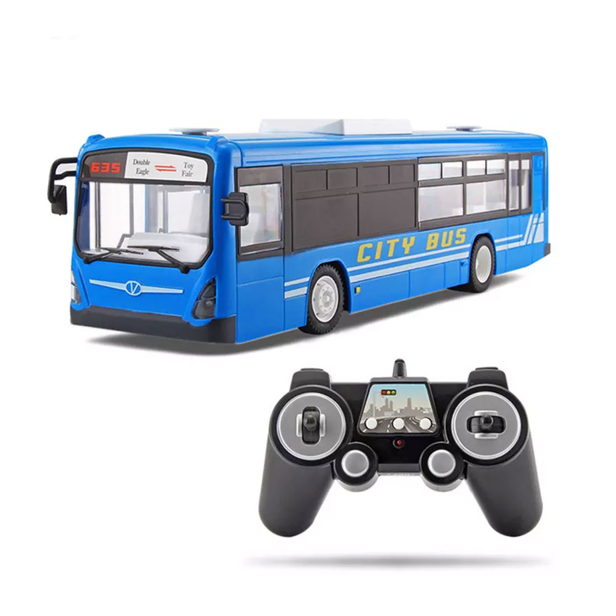Micro - Rc Bus - Azul - Radio Control - Luces Y Sonidos - Cubicfun ...