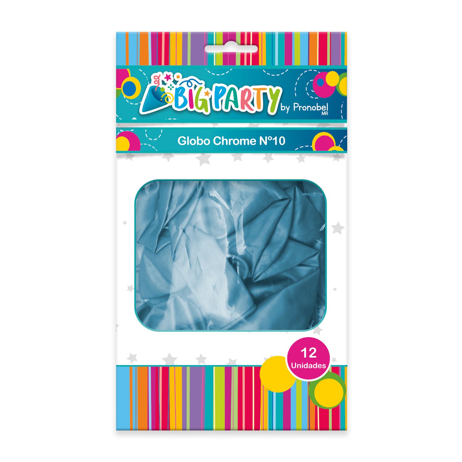 Globo Chrome N° 10 Azul 12 Un. Big Party | EntreKids