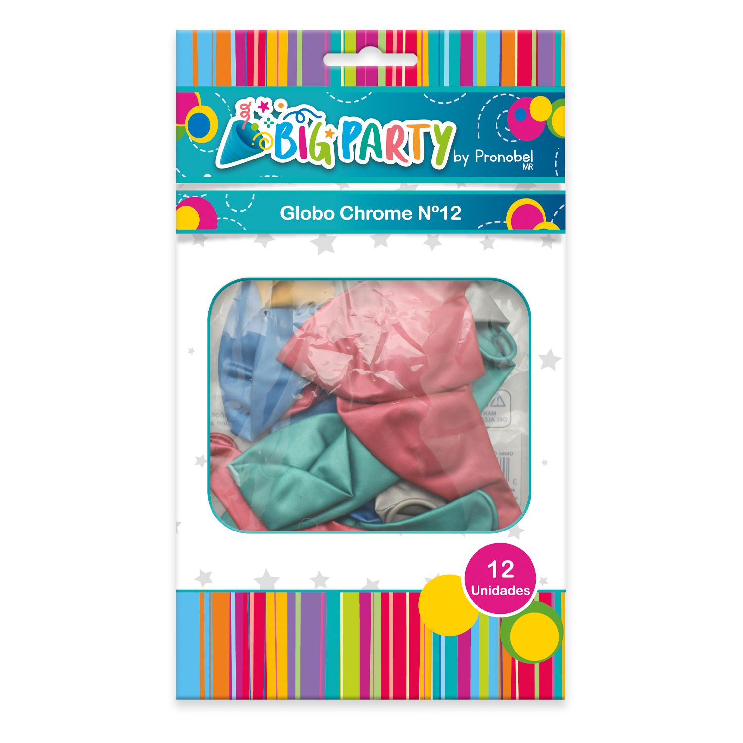 Globo Chrome N° 12 Color Surtido 12 Un. Big Party | EntreKids