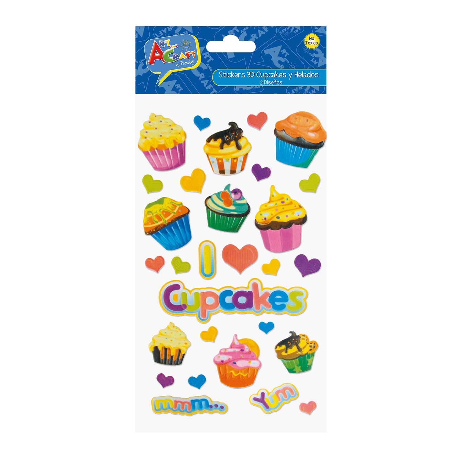 Sticker 3D 2 Surtidos Cupcake/Dulces Bolsa Art & Craft | EntreKids